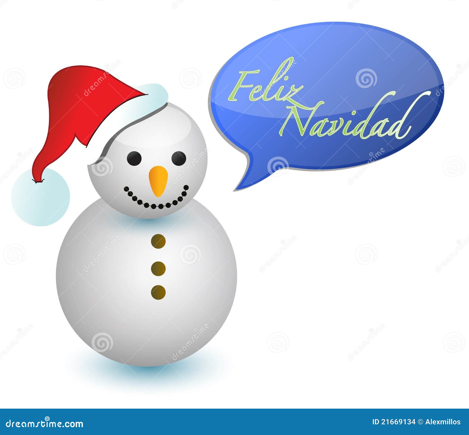 Spanish Snowman with Merry Christmas Sign Stock Vector - Illustration ...