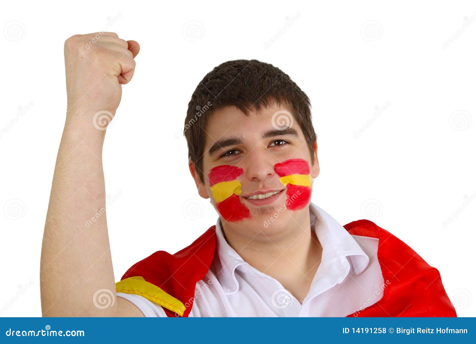 Spanish soccer fan stock photo. Image of flag, spain - 14191258