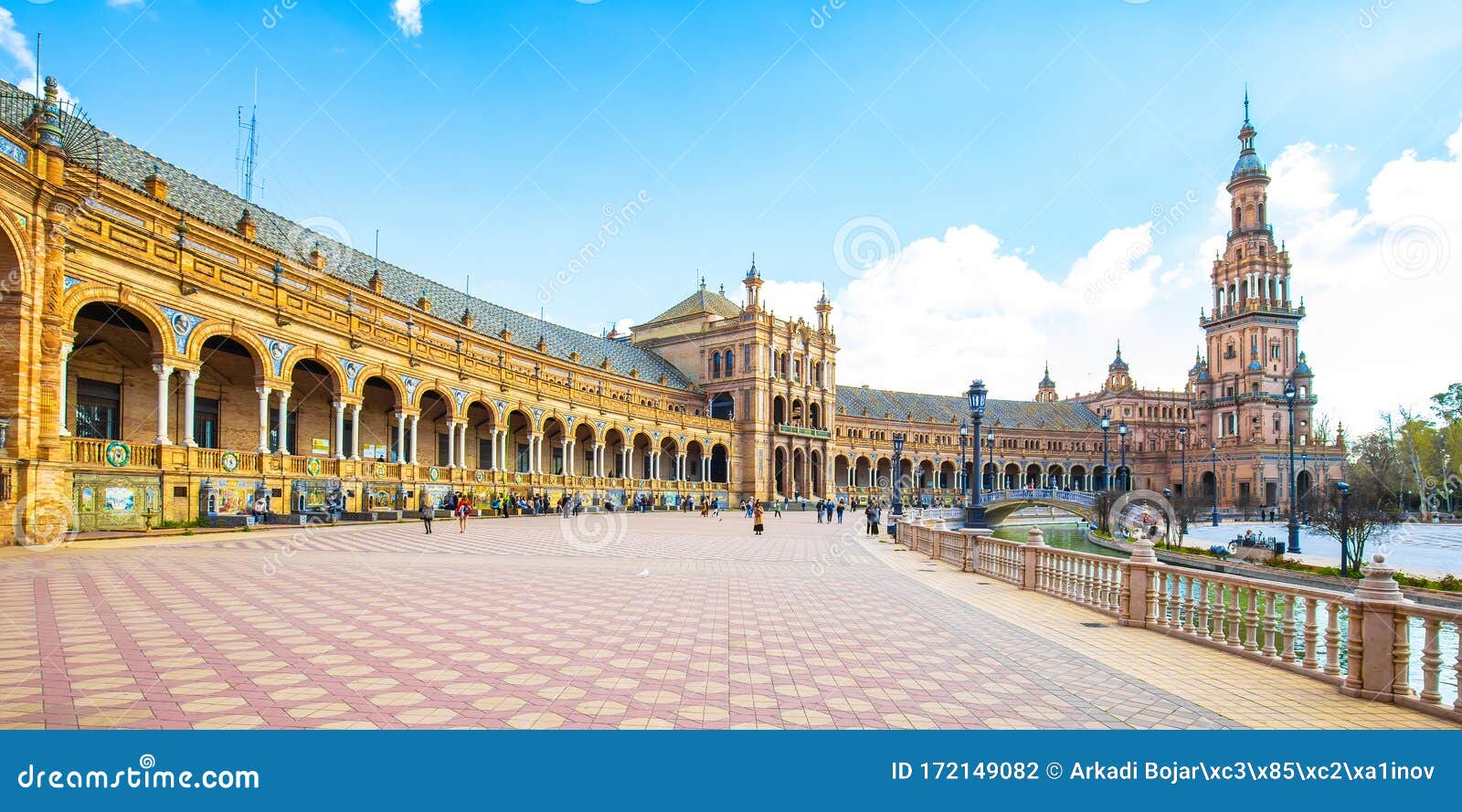 Spanish Square Plaza De Espana in Sevilla Editorial Photography - Image ...