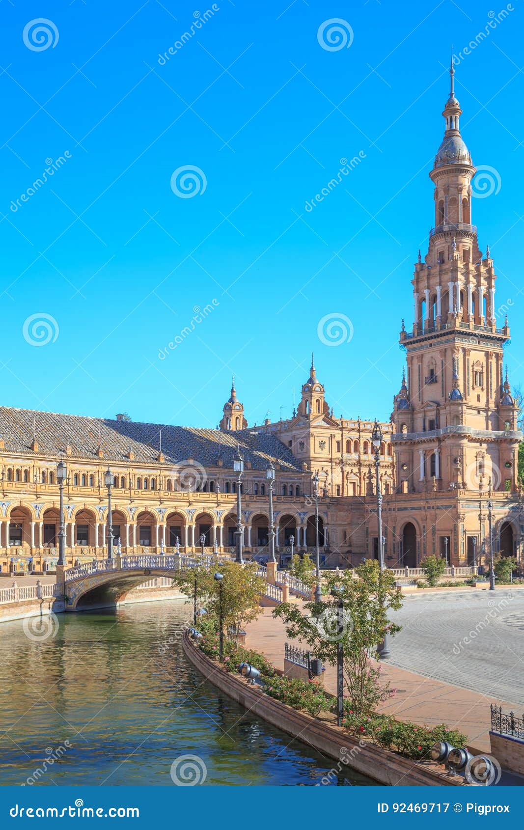 Spanish Square Plaza De Espana in Sevilla Stock Image - Image of espana ...