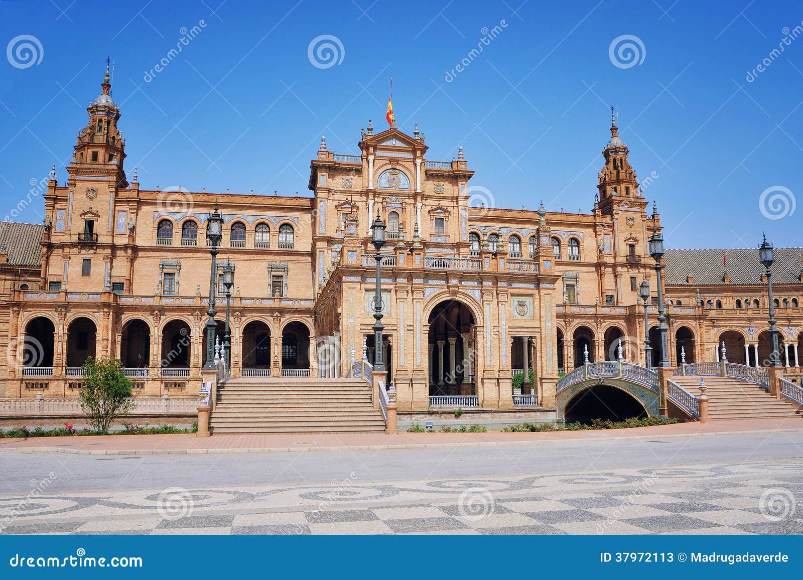 Spanish Square in Seville stock image. Image of travel - 37972113