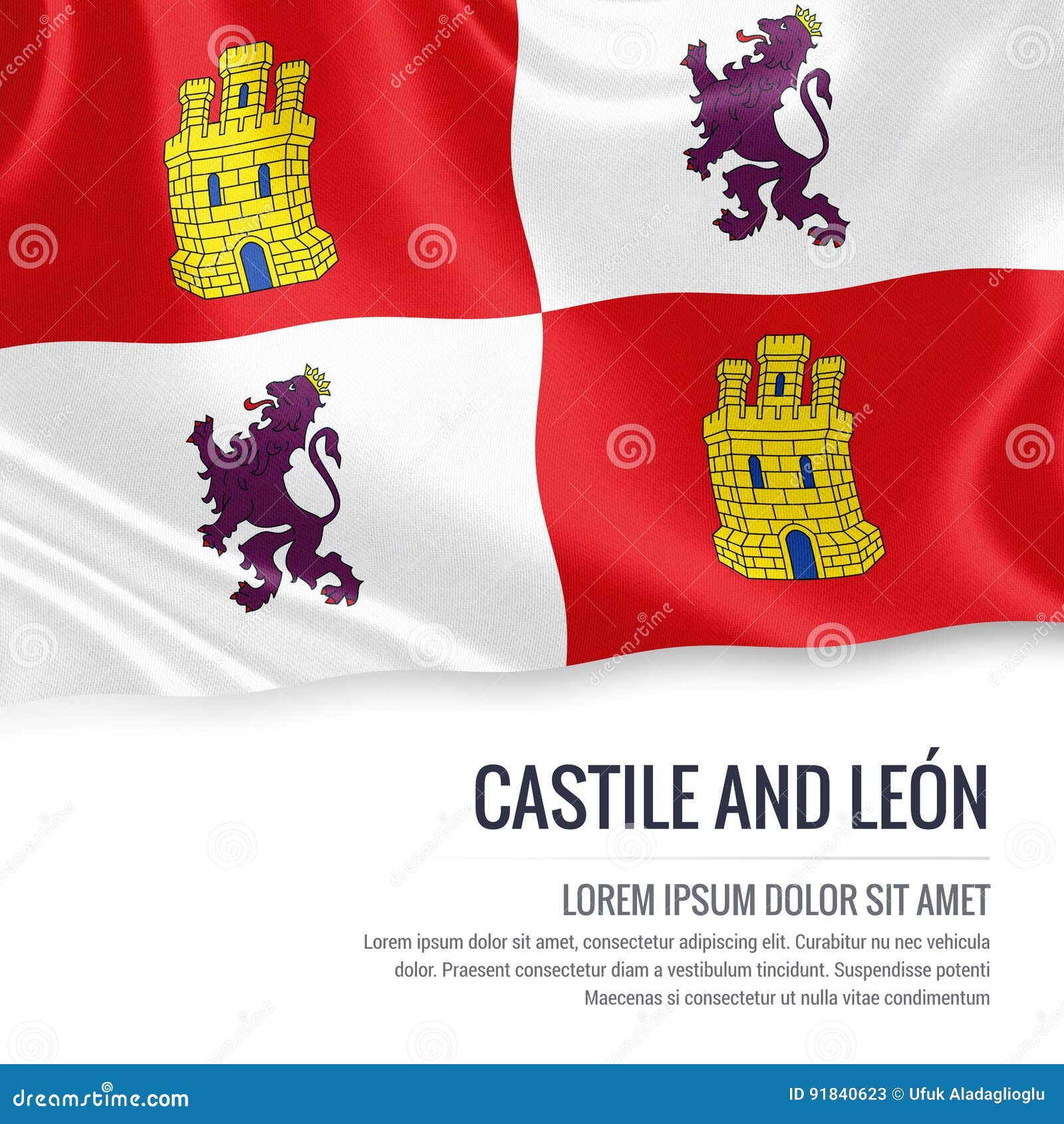 Spanish State Castile and Leon Flag. Stock Illustration - Illustration ...