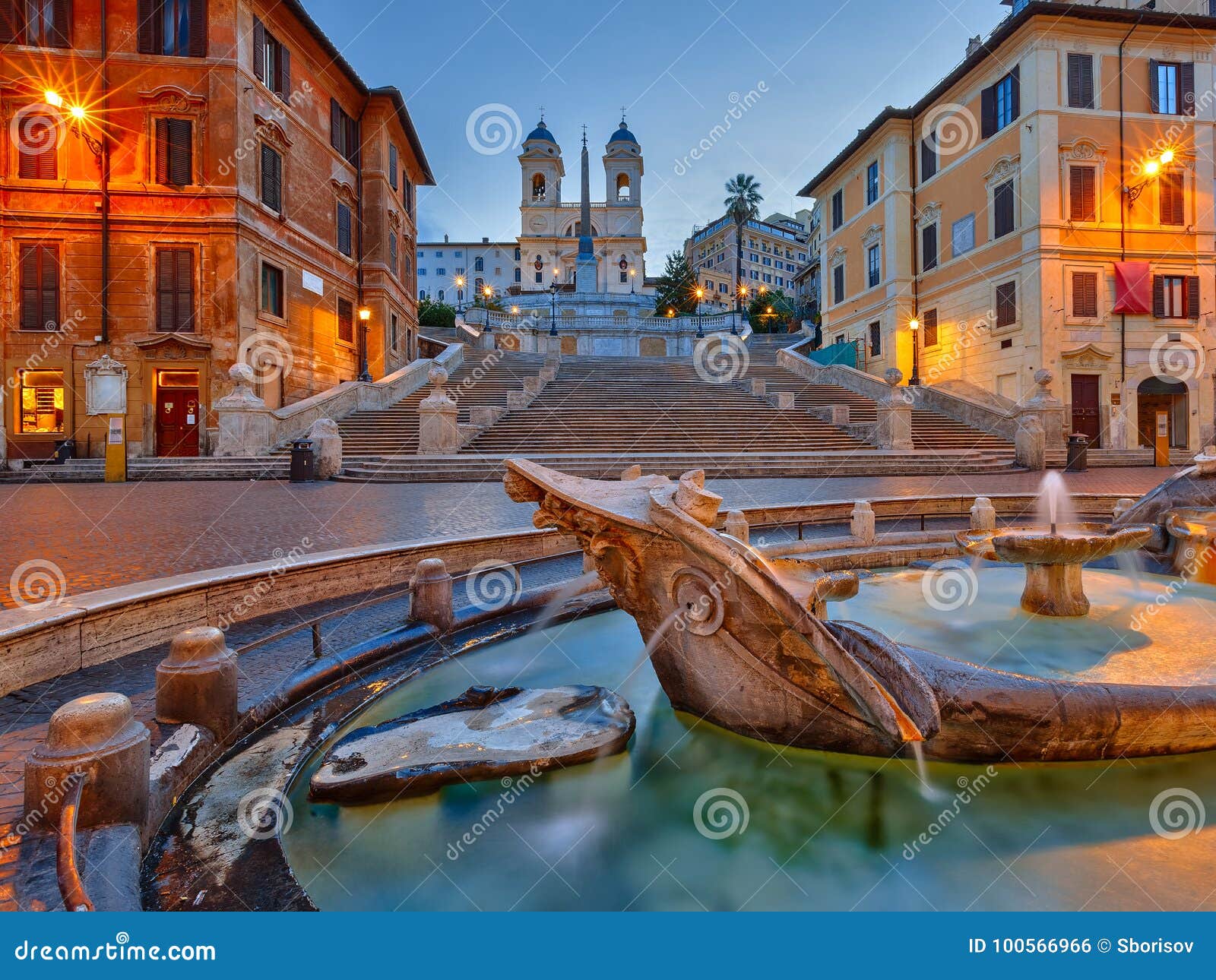 Spanish Steps at Dusk, Rome Stock Photo - Image of european ...