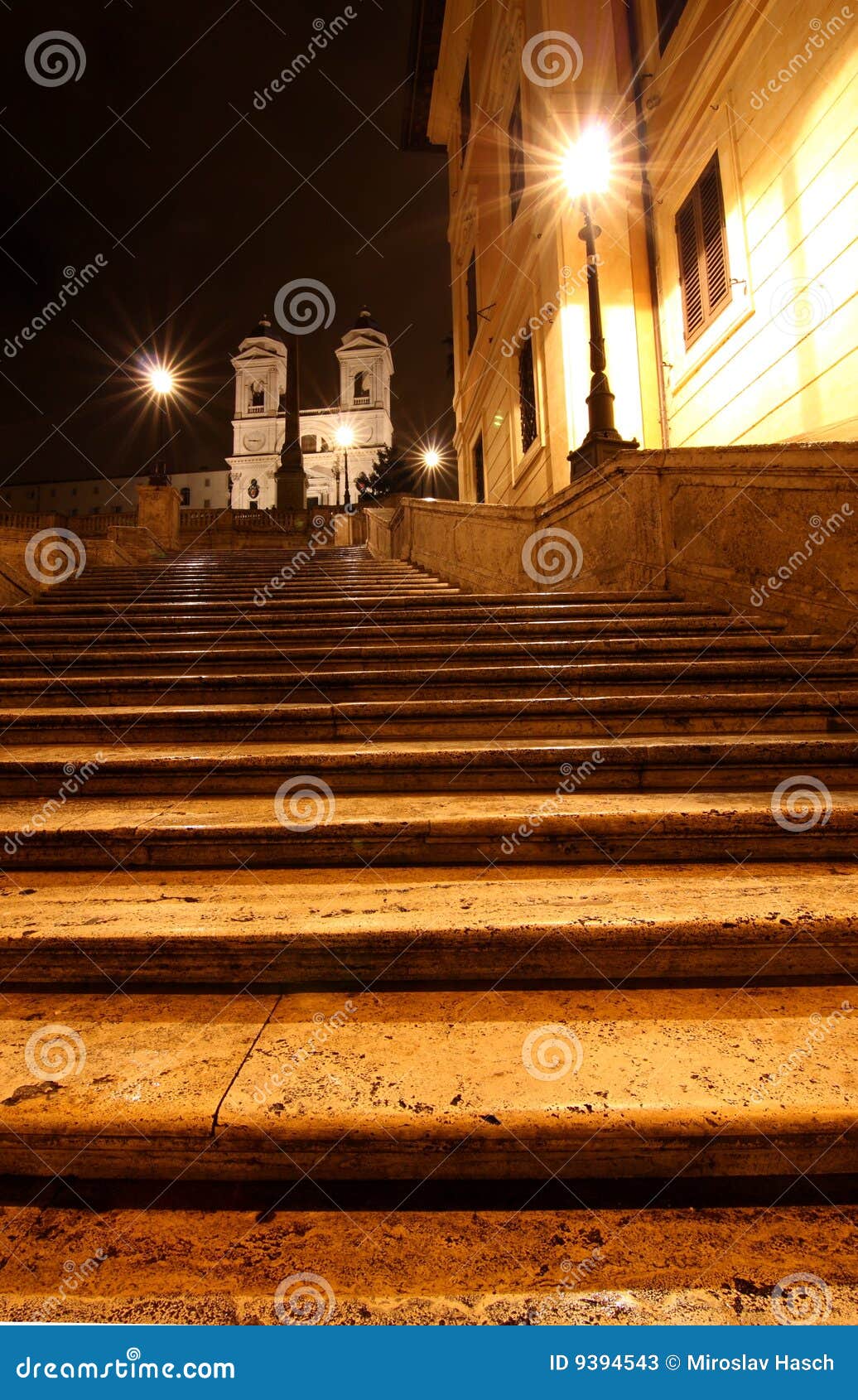 The Spanish Steps at Night, Rome Stock Image - Image of scene ...