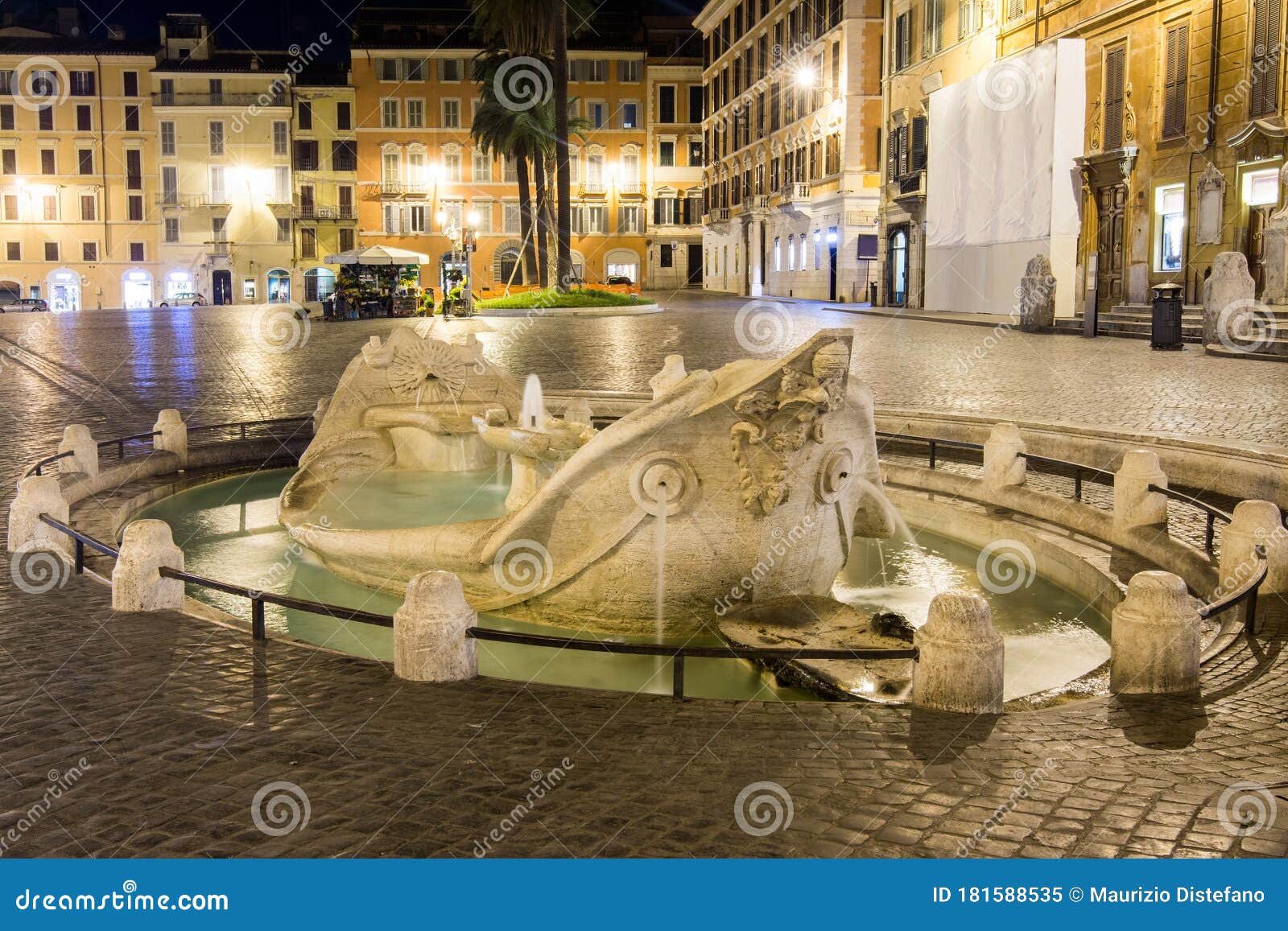 Spanish Steps at Night. Rome - Italy Stock Image - Image of street ...