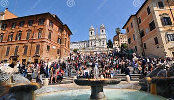 Spanish Steps, Rome editorial stock photo. Image of tourism - 24743053