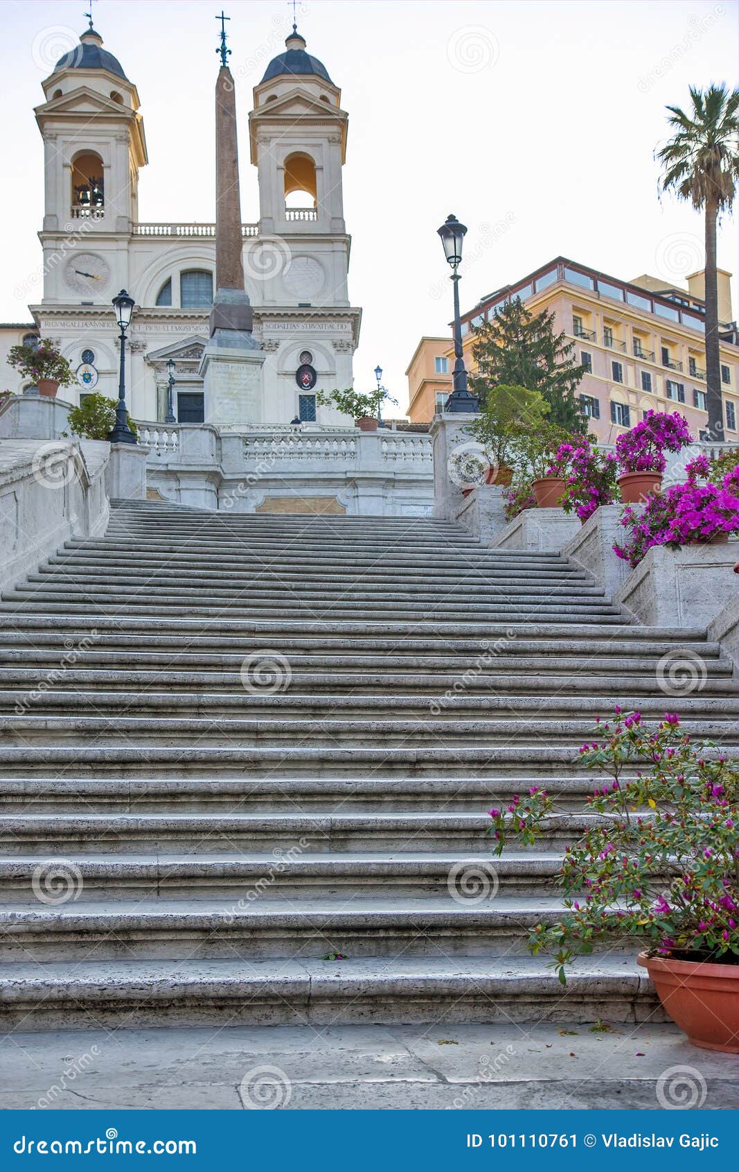 The Spanish Steps in Rome, Italy. Stock Image - Image of empty, church ...