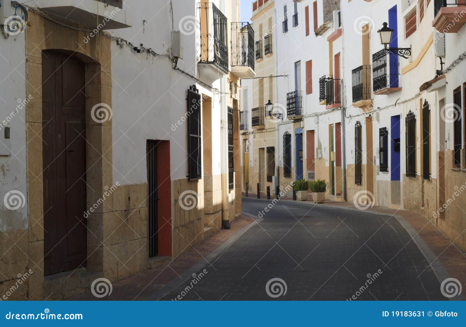 Spanish street stock image. Image of stonework, narrow - 19183631