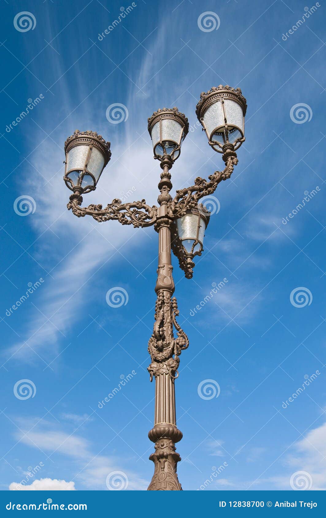 Spanish streetlamp stock photo. Image of colour, lamp - 12838700