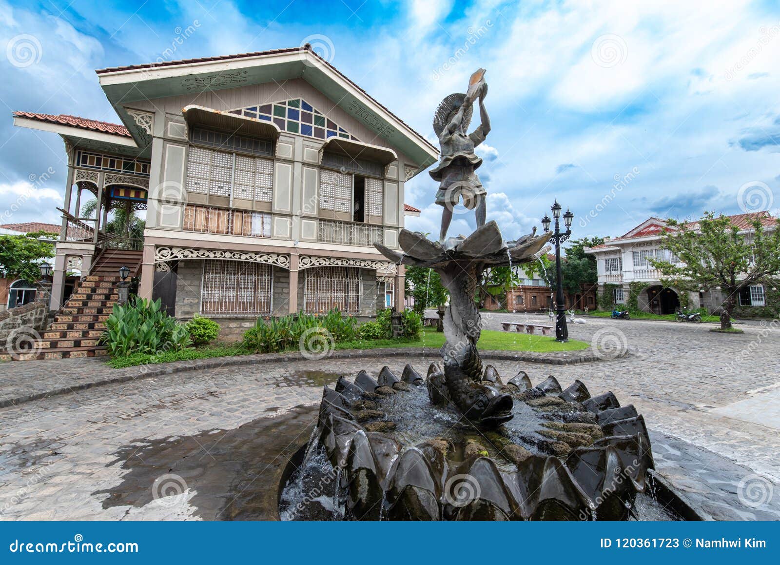 Spanish Style House and Pirate Boy Statue at Battan Editorial Stock ...