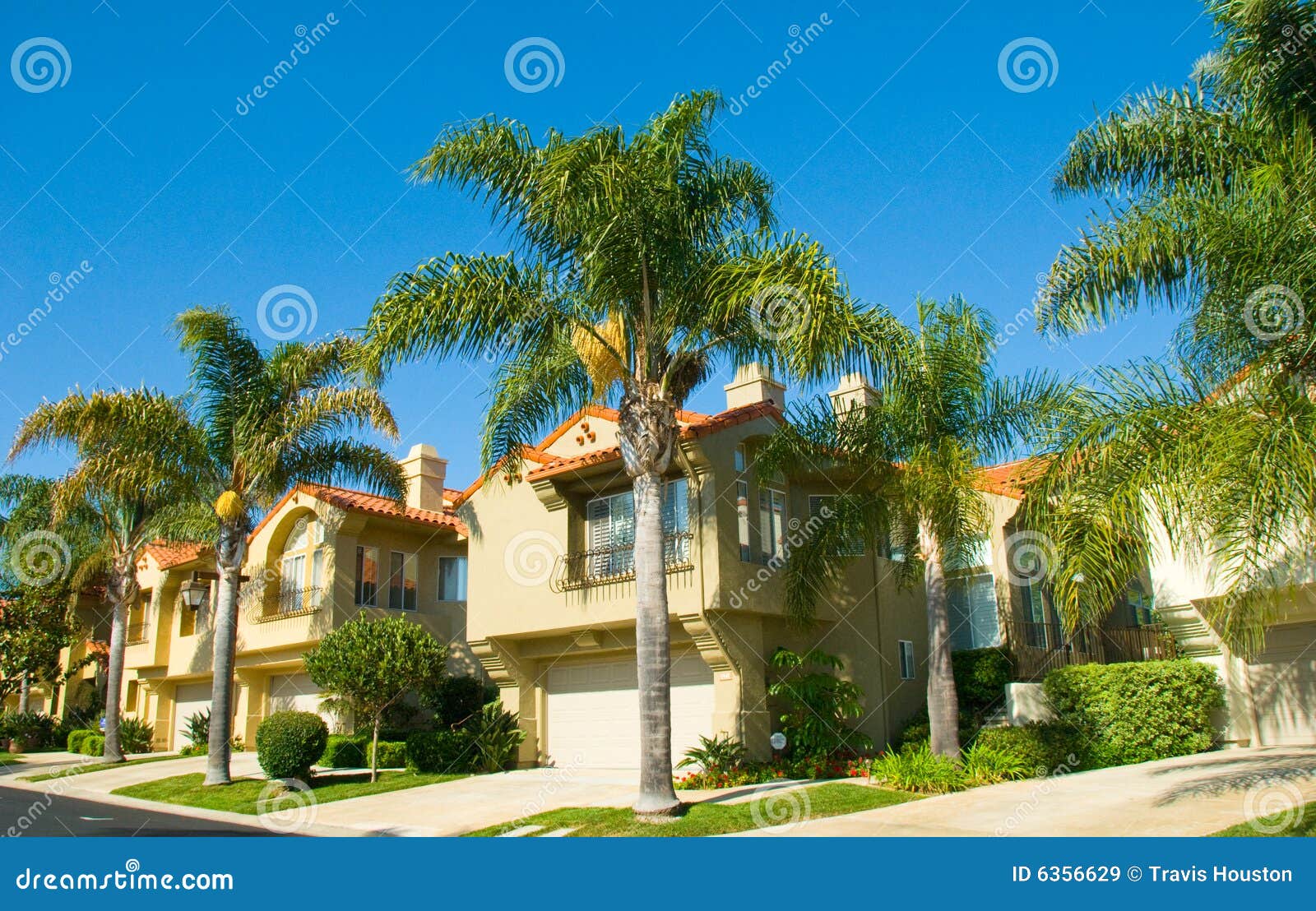 Spanish Style Houses in a Master Planned Community Stock Image - Image ...