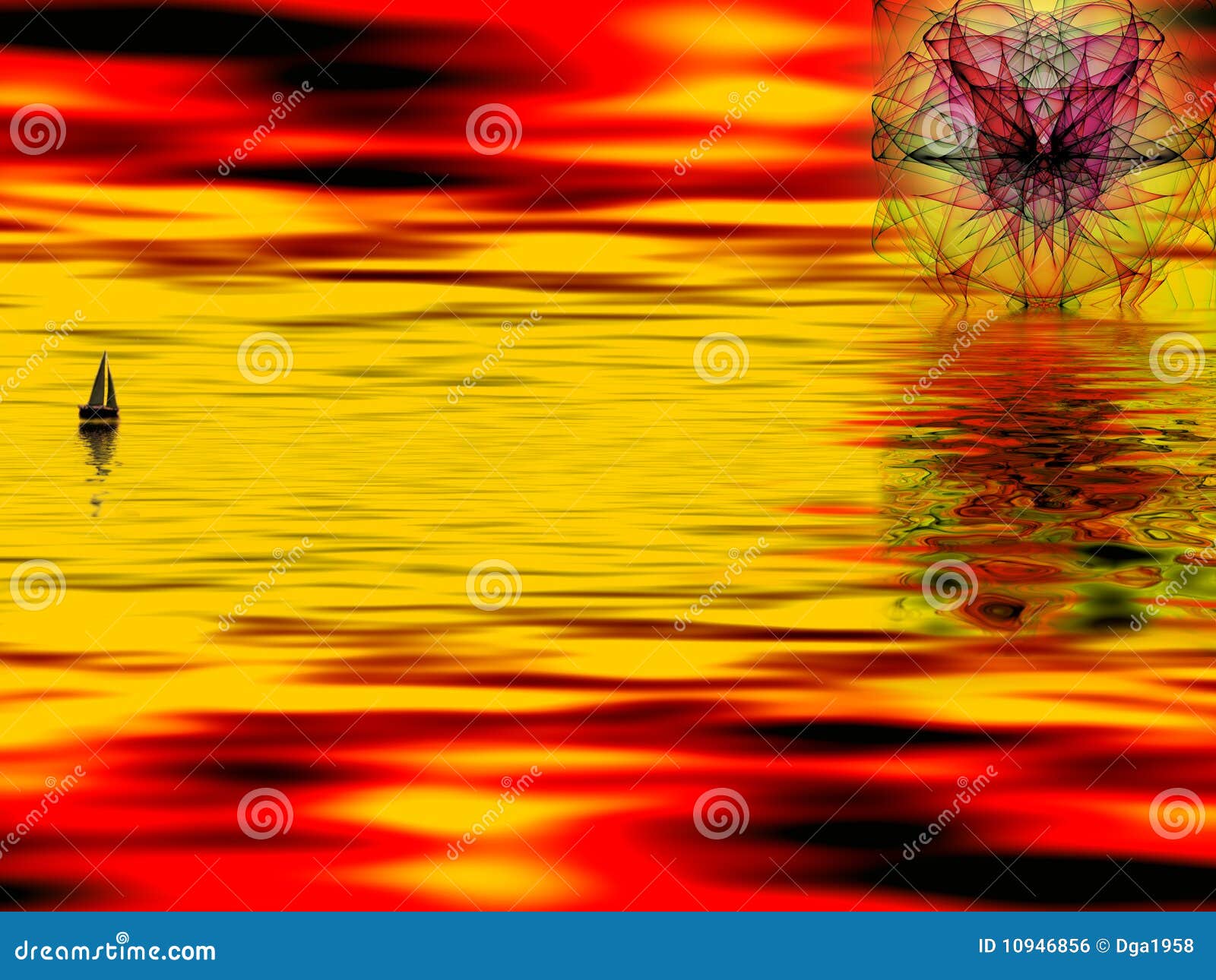 Spanish Sunset stock illustration. Illustration of reflection - 10946856