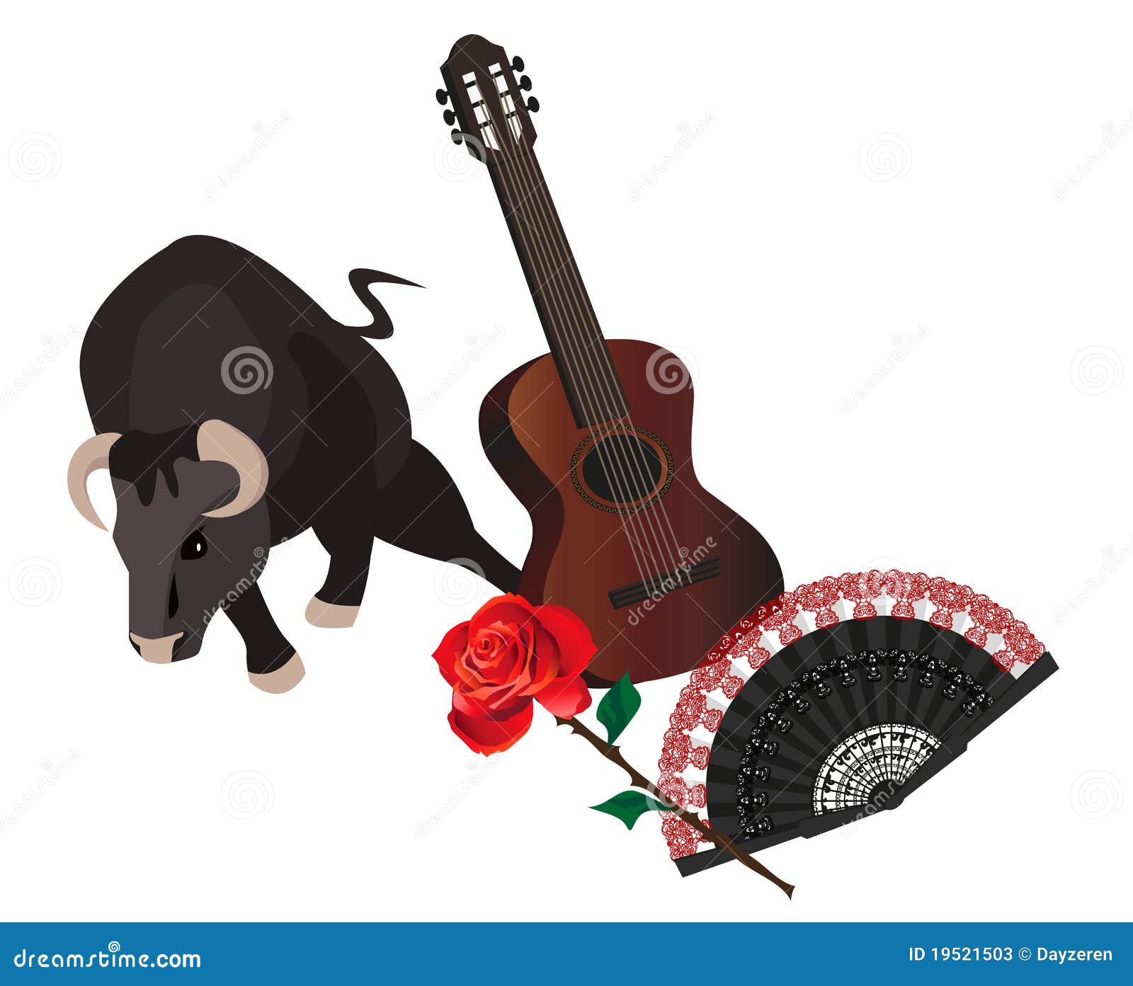 Spanish Symbols stock vector. Illustration of guitar - 19521503