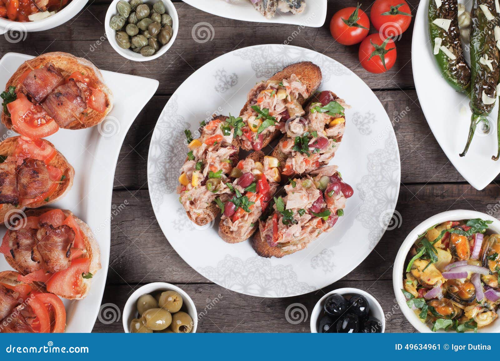 Spanish tapas stock image. Image of tapa, buffet, vegetable - 49634961