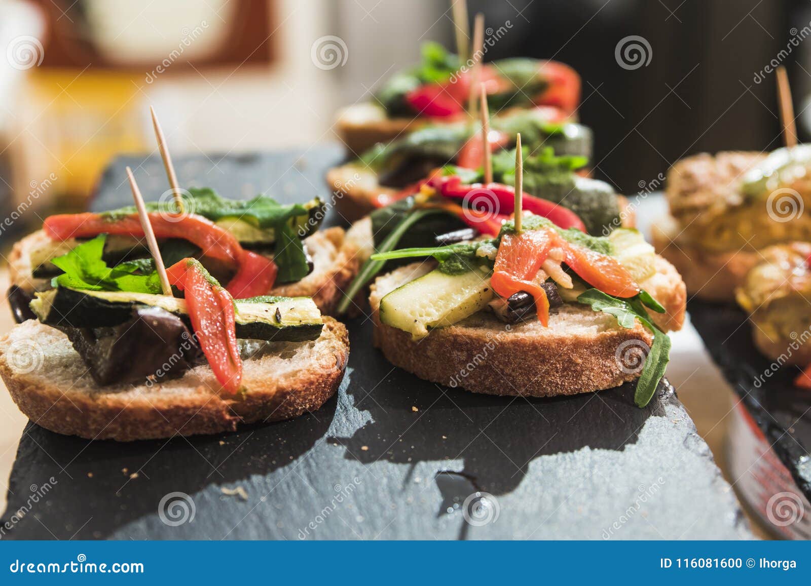 Spanish Tapas Called Pintxos of the Basque Country Stock Photo - Image ...