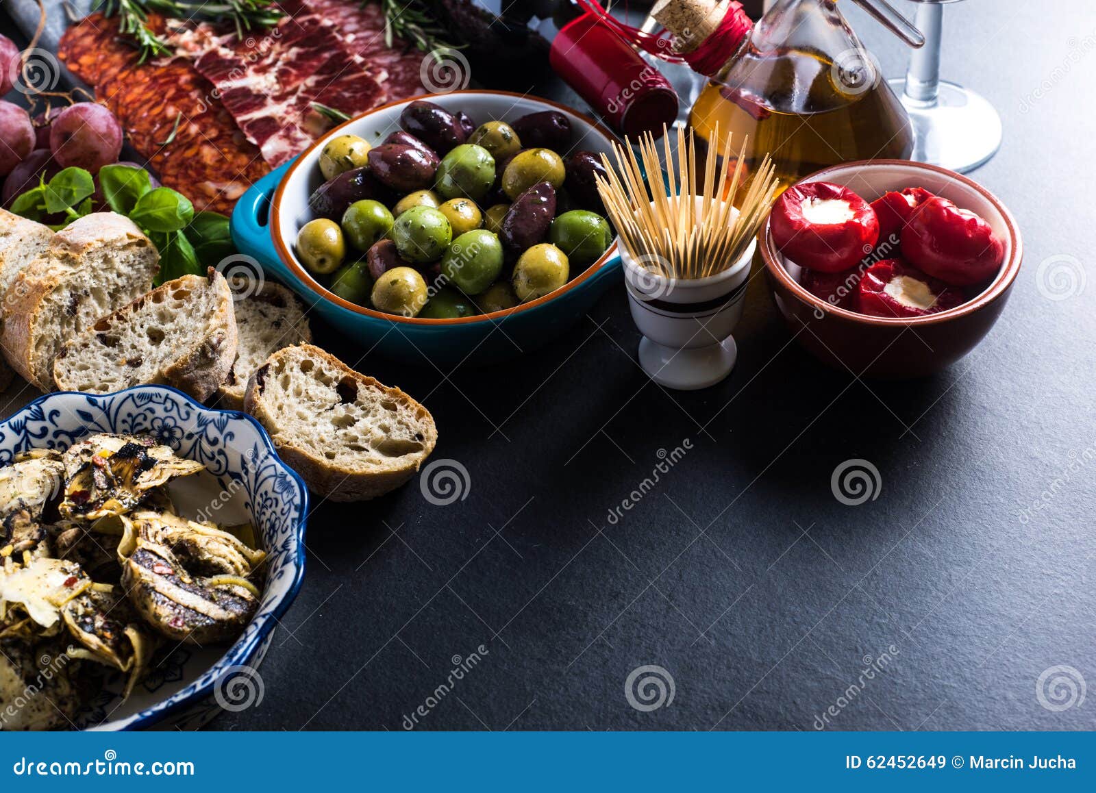 Spanish Tapas , Food Border Background Stock Image - Image of gourmet ...