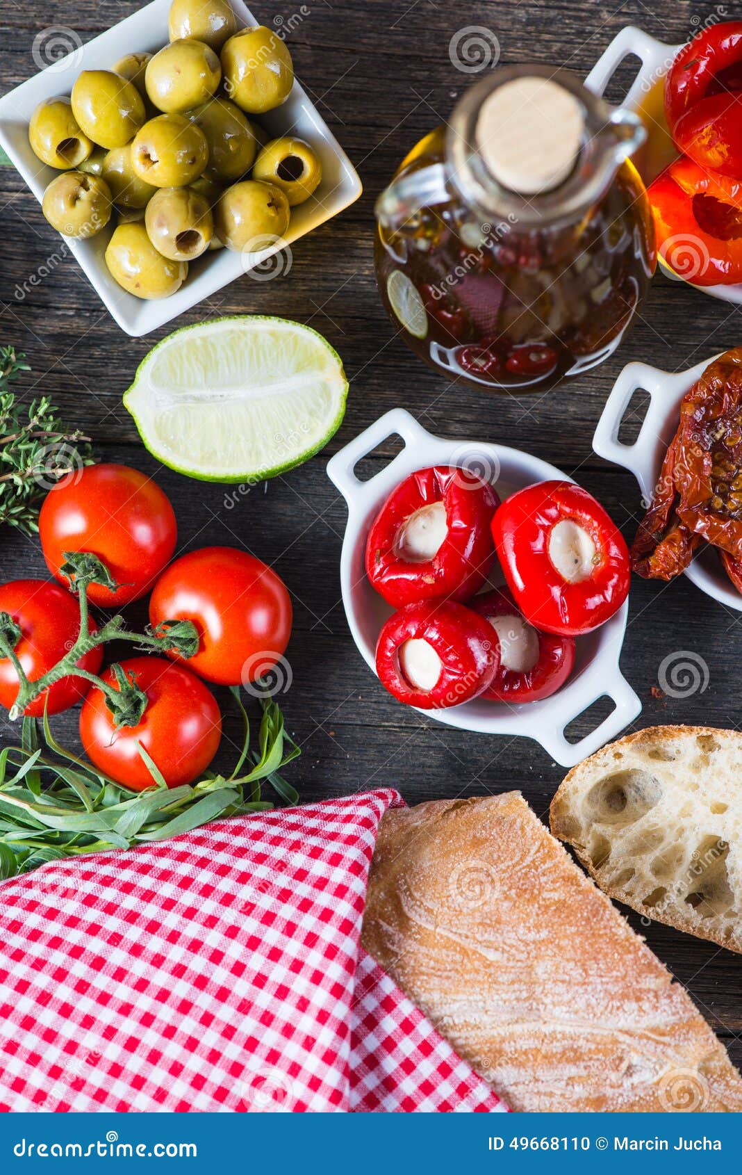 Spanish Tapas on Table from Above Stock Photo - Image of portuguese ...