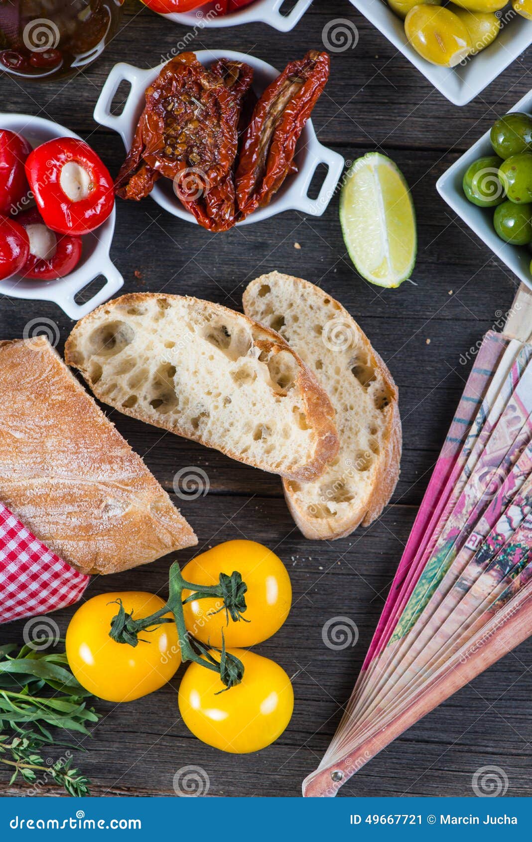 Spanish Tapas on Table from Above Stock Image - Image of restaurant ...
