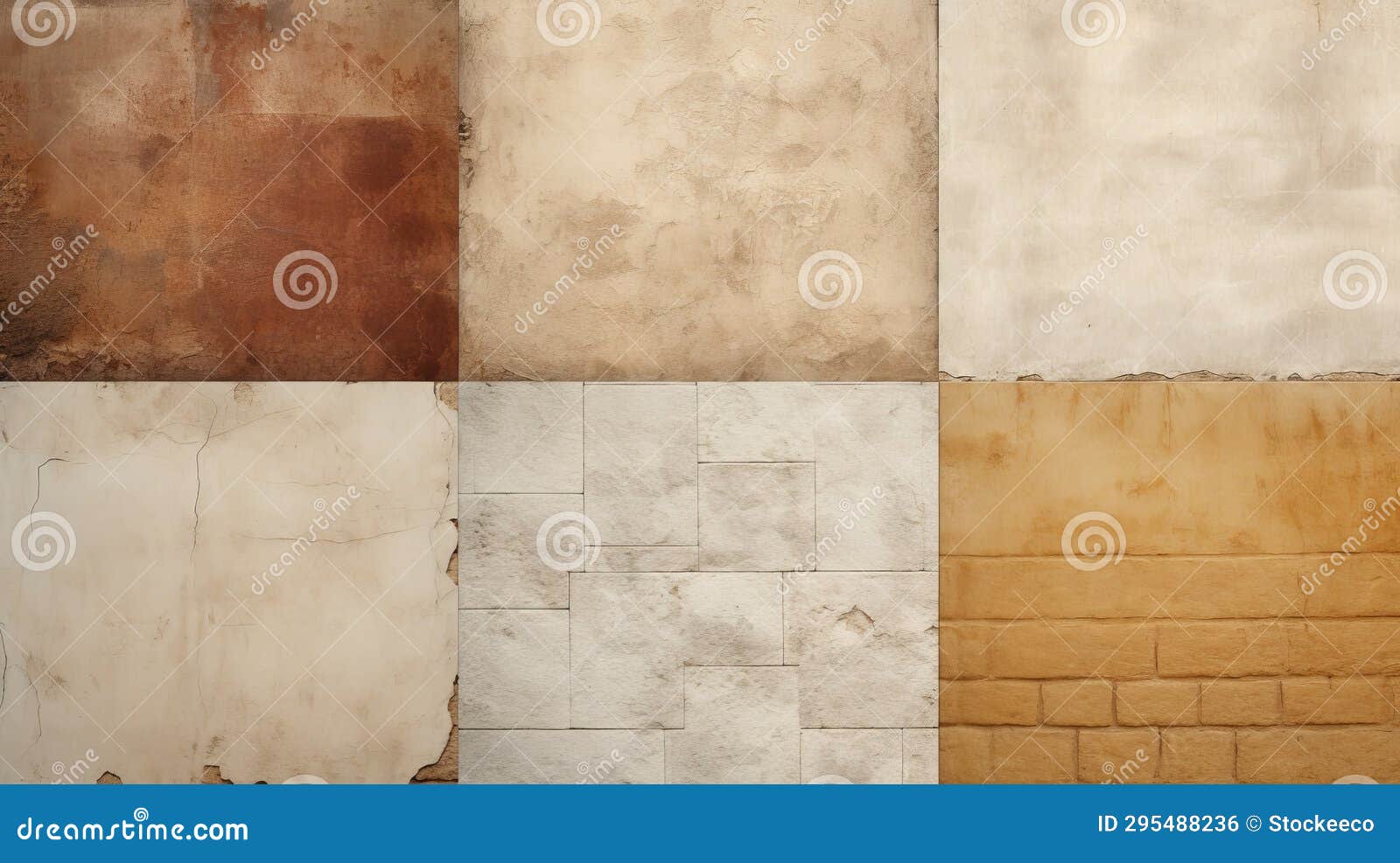Spanish Texture: Rustic Bricks and Plaster Backgrounds in Earth Tones ...