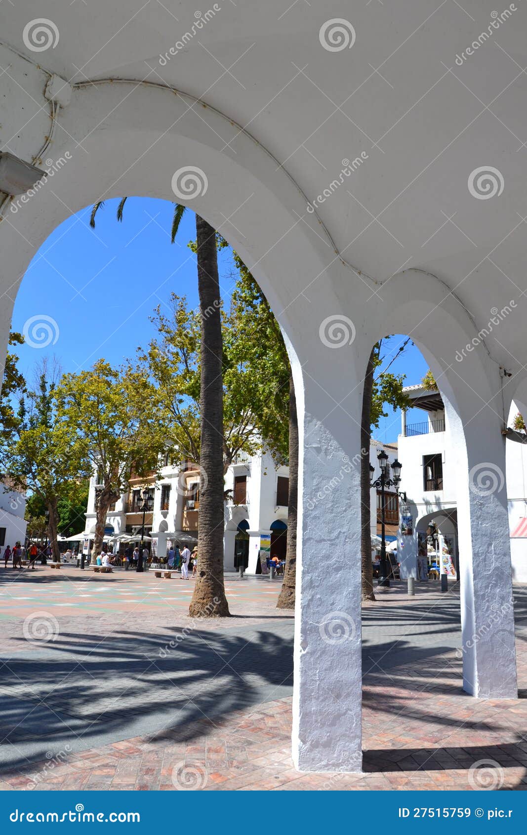 Spanish town square editorial stock image. Image of nerja - 27515759
