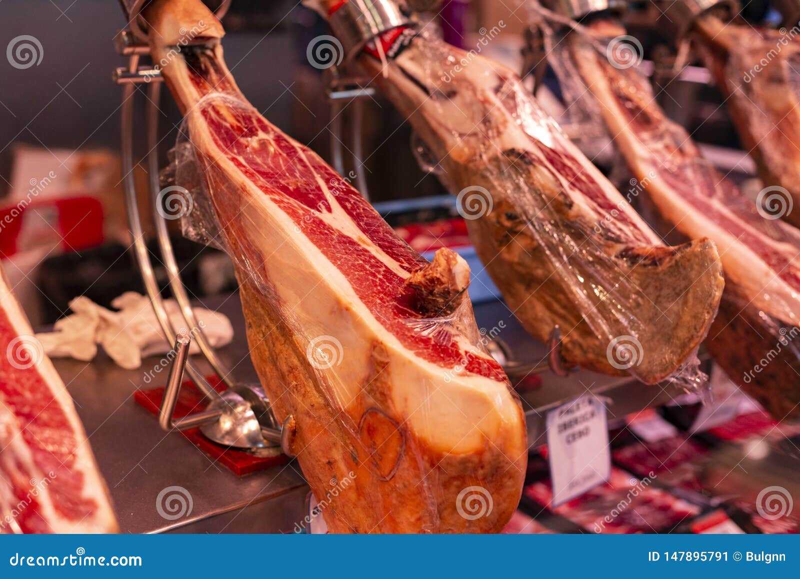Spanish Traditional Iberico Jamon or Ham Premium Meat Stock Image ...