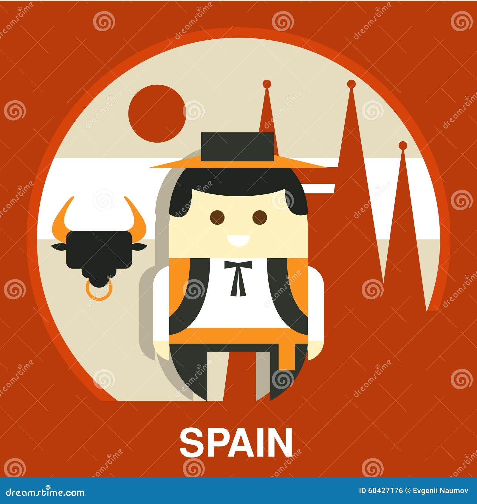 Spanish Traditional Man Vector Illustration Stock Vector - Illustration ...