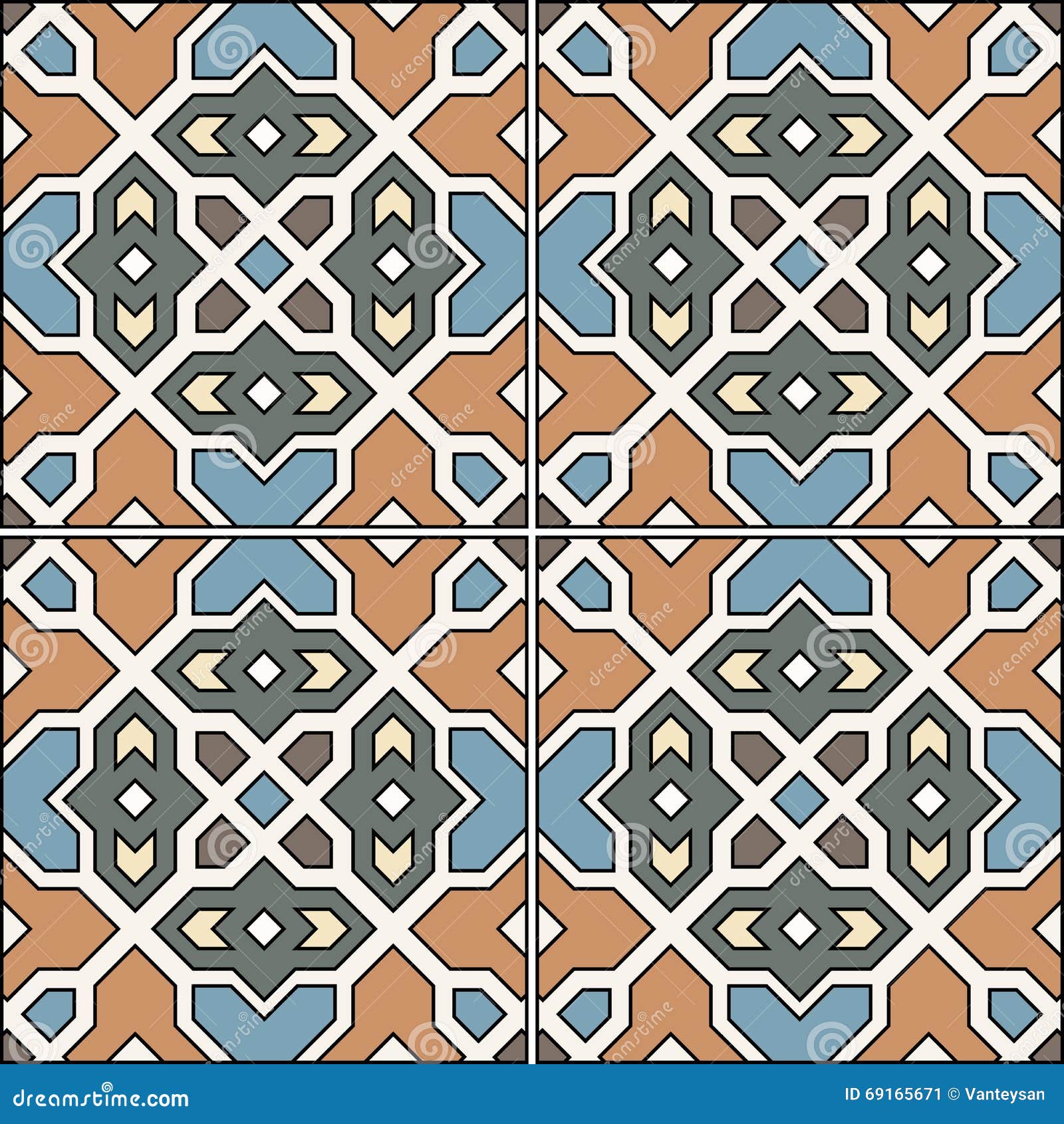 Spanish Traditional Ornament, Mediterranean Seamless Pattern, Tile ...