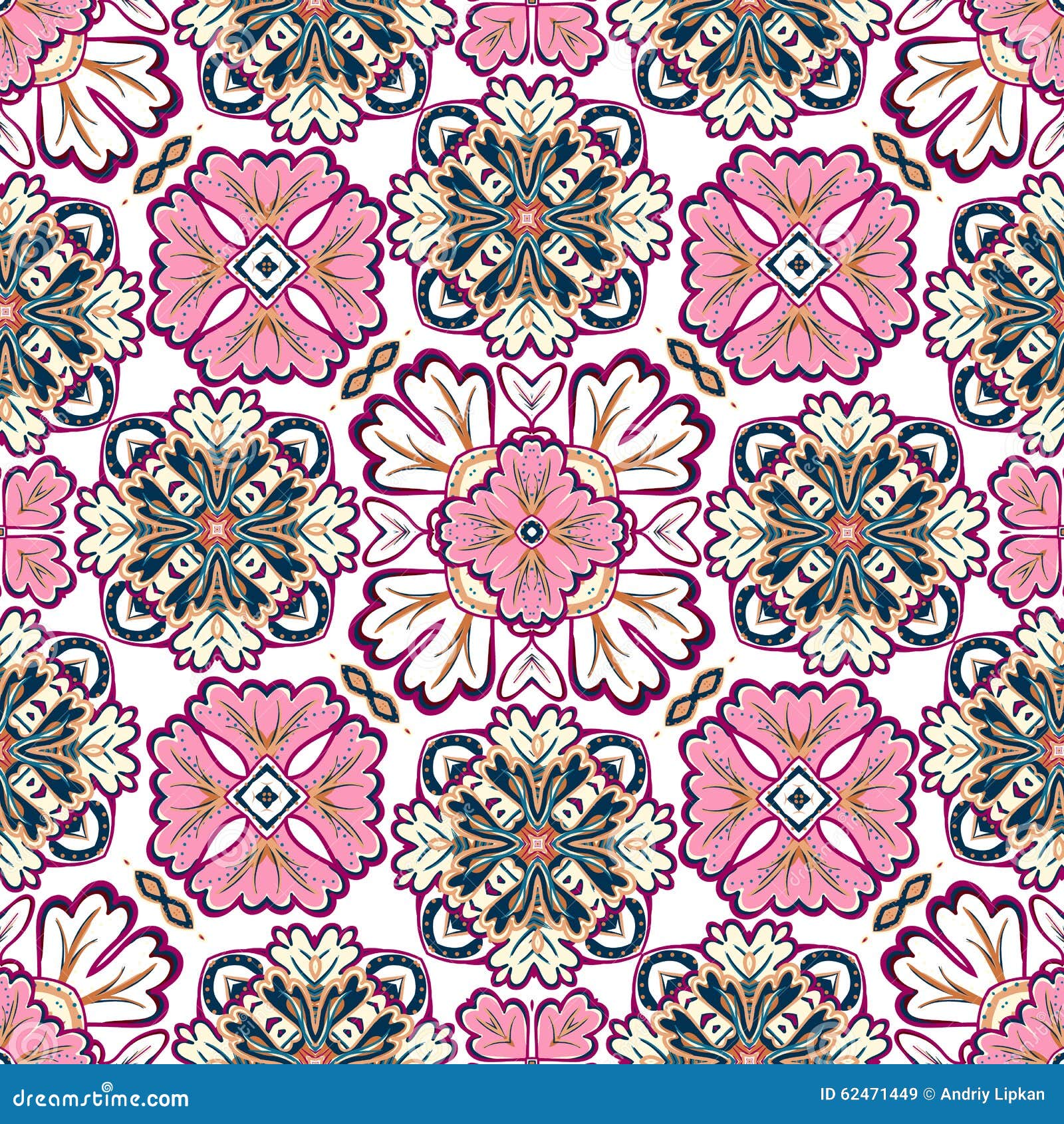 Spanish Traditional Ornament, Mediterranean Seamless Pattern, Tile ...