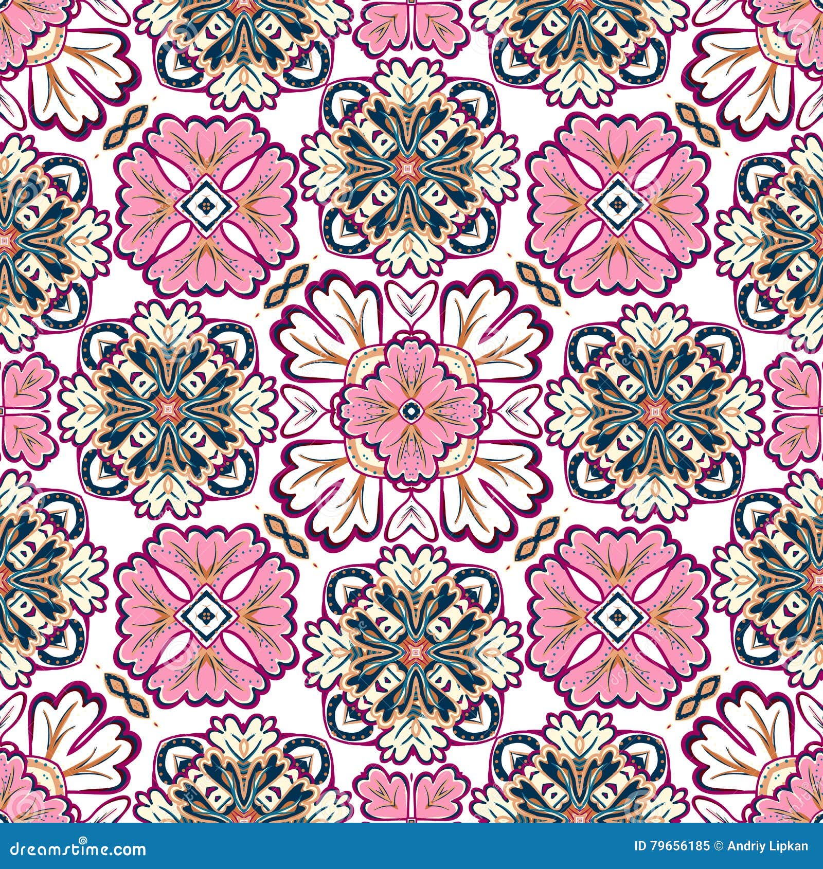 Spanish Traditional Ornament, Mediterranean Seamless Pattern, Tile ...