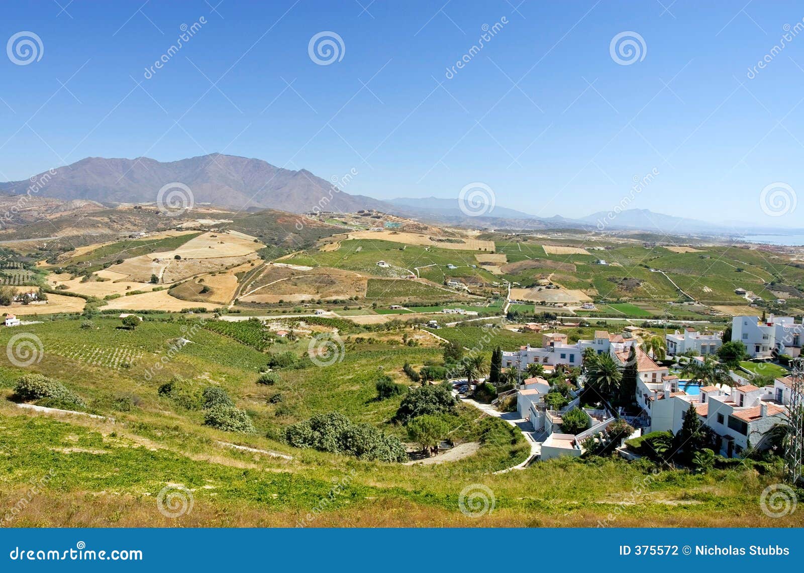 Spanish Vineyards Overlooking Duquesa Manilva through To Marbella and ...