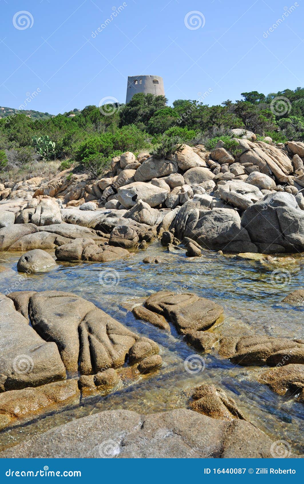 Spanish watchtower stock image. Image of bush, mediterranean - 16440087