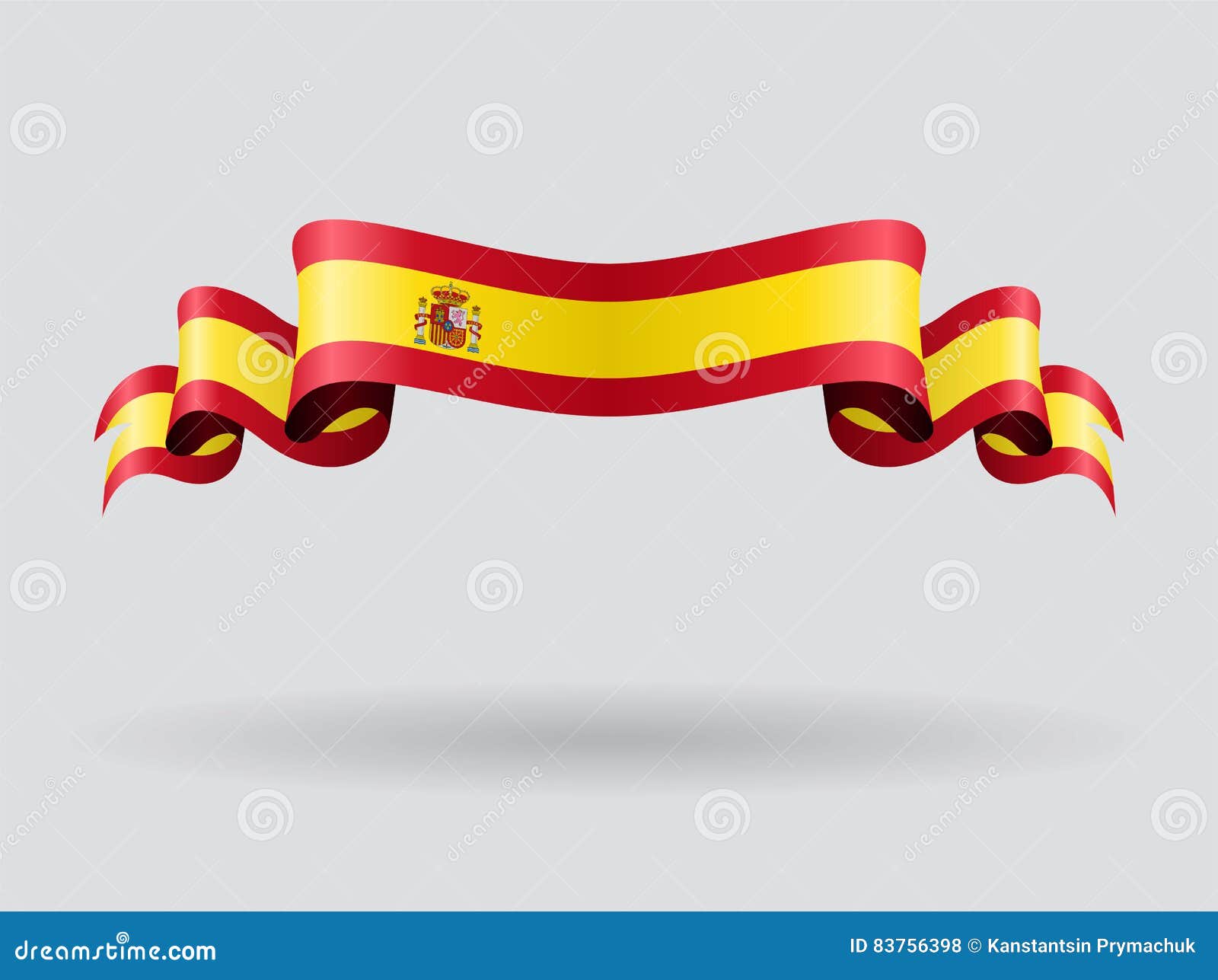 Spanish Wavy Flag. Vector Illustration. Stock Vector - Illustration of ...