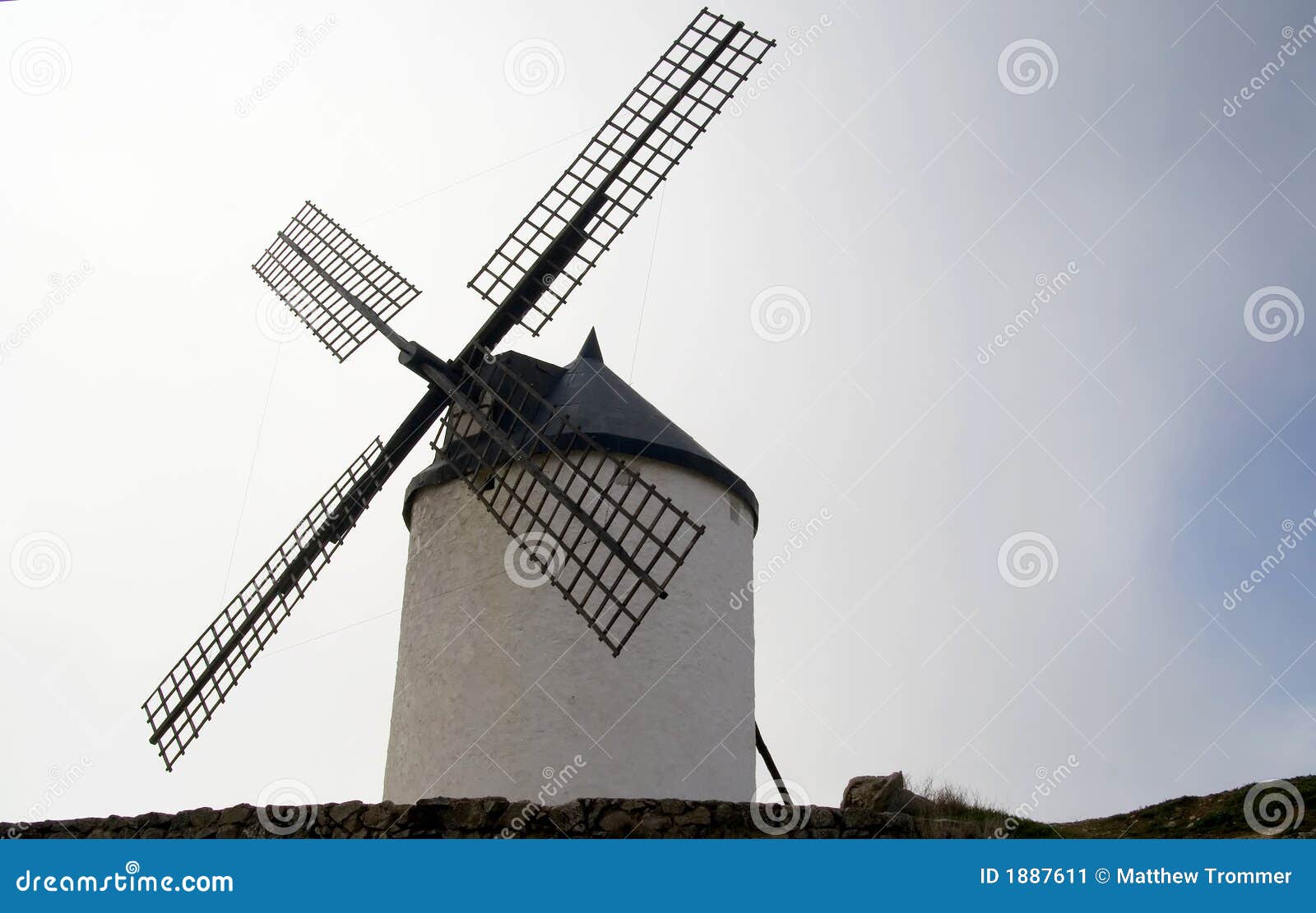 Spanish Windmill stock image. Image of mist, grain, wind - 1887611