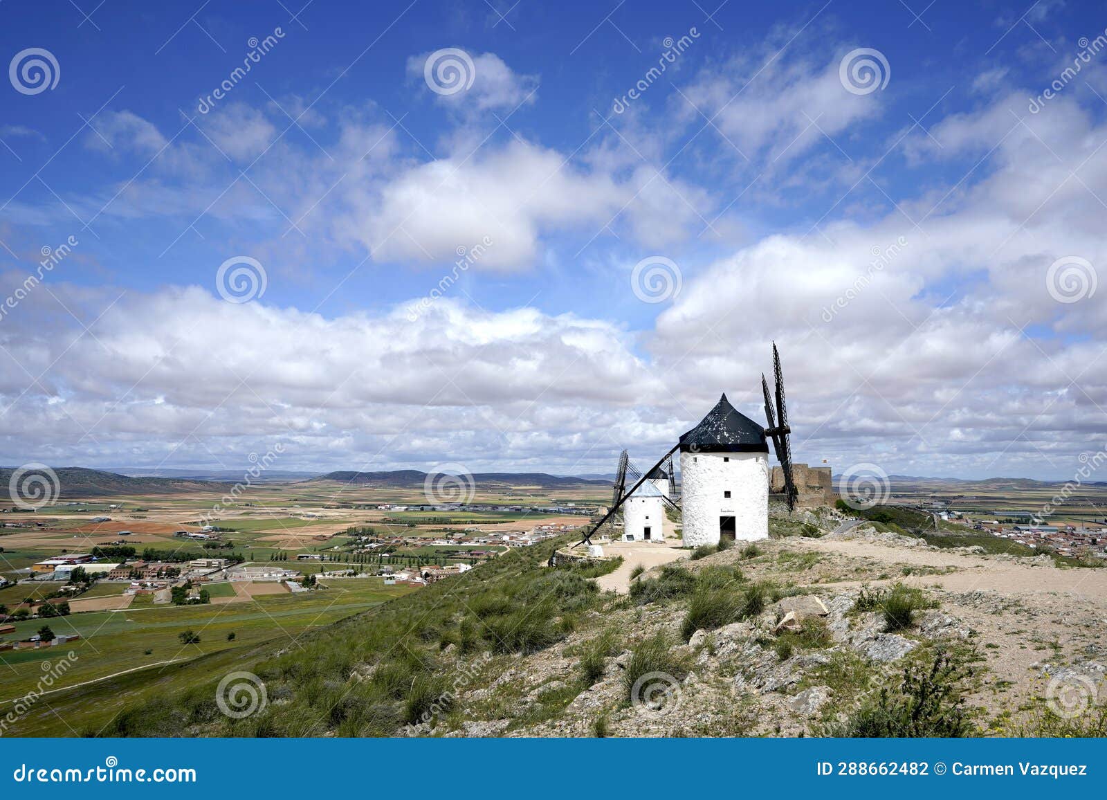 Spanish windmill stock photo. Image of wind, cliff, highland - 288662482