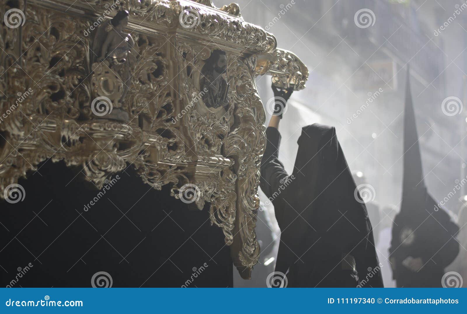 The Wrapped Procession Smokes Incense Stock Photo - Image of family ...