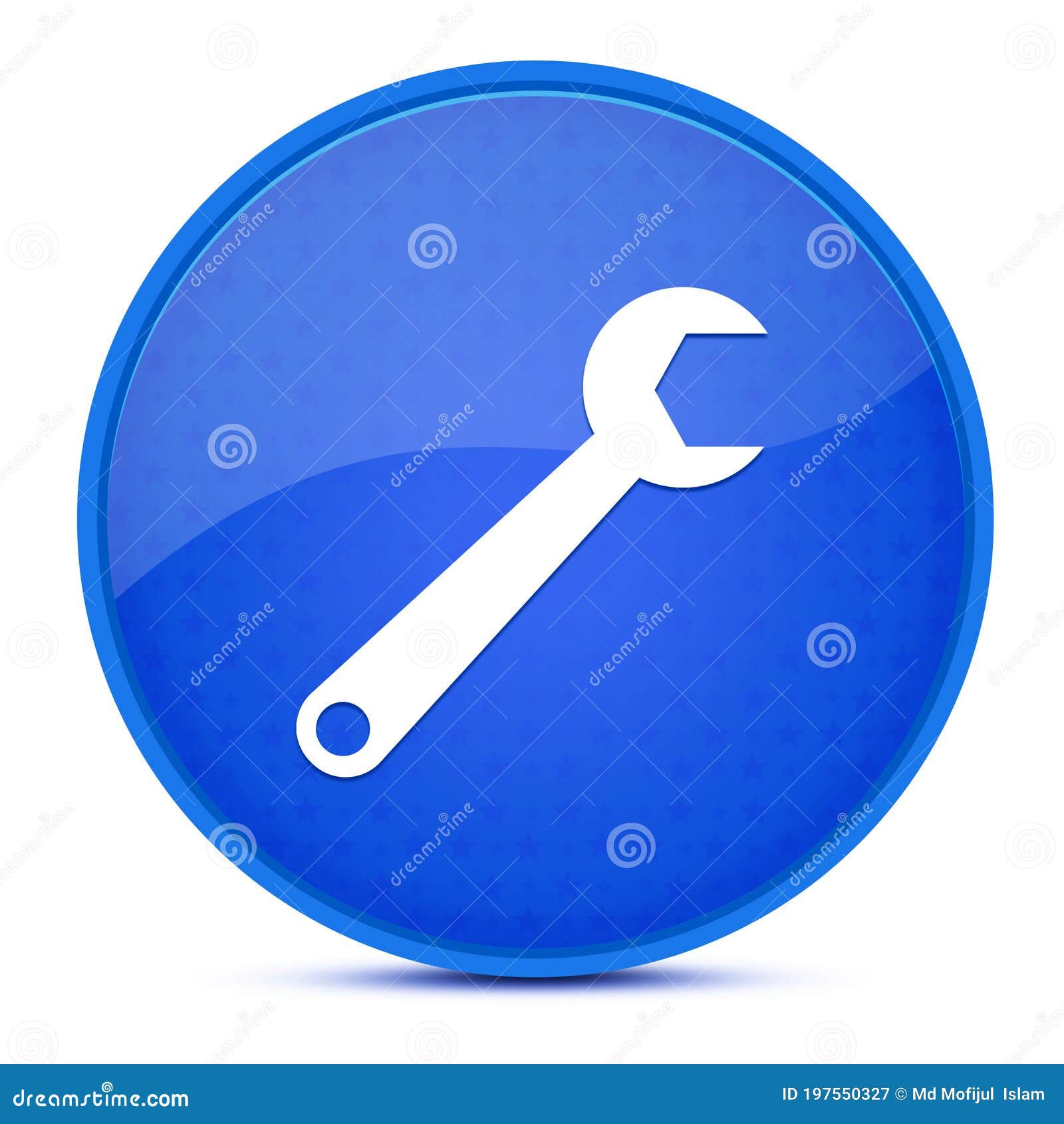 Spanner Aesthetic Glossy Blue Round Button Abstract Stock Illustration ...