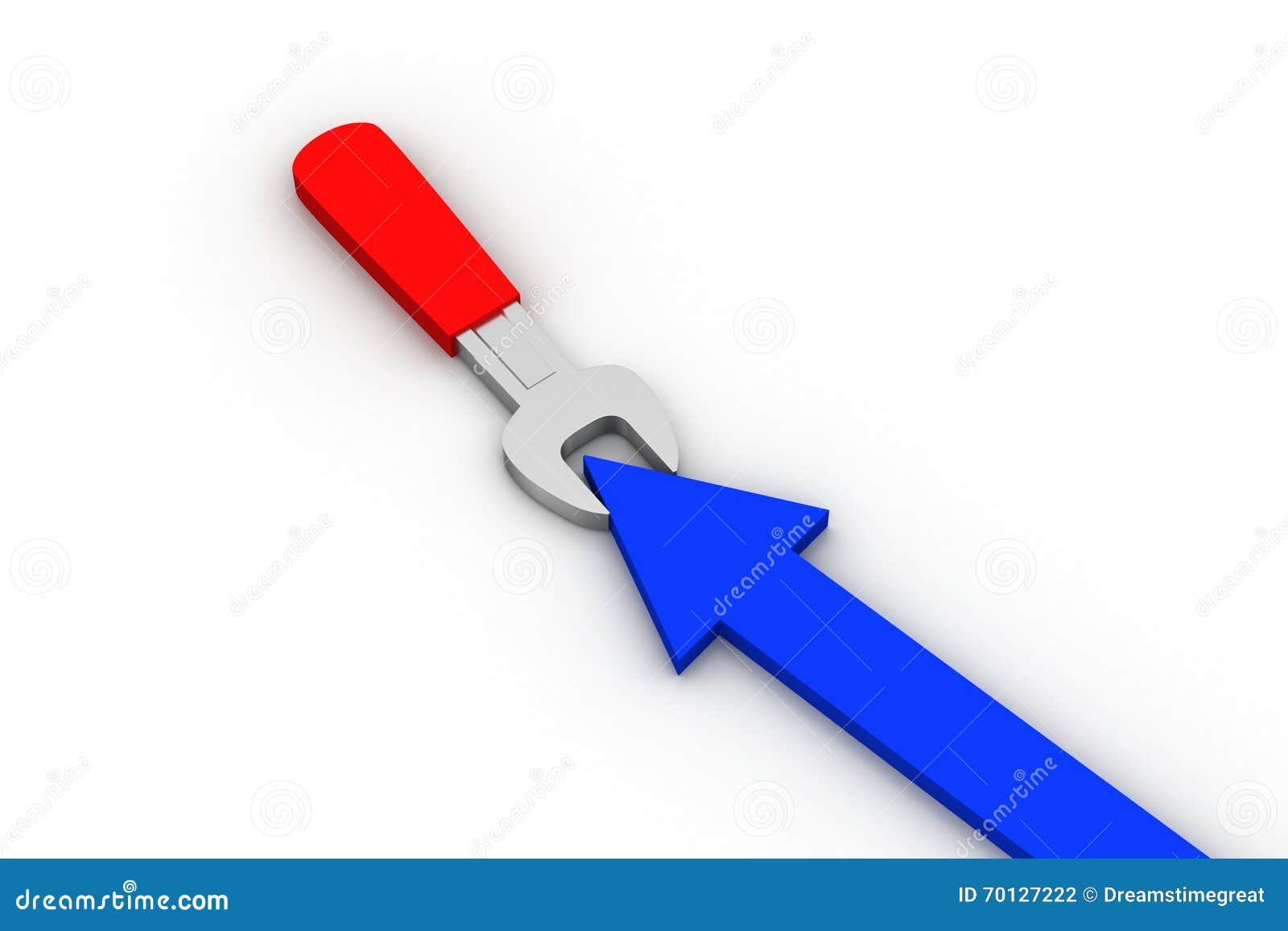Spanner with arrow mark stock illustration. Illustration of ...