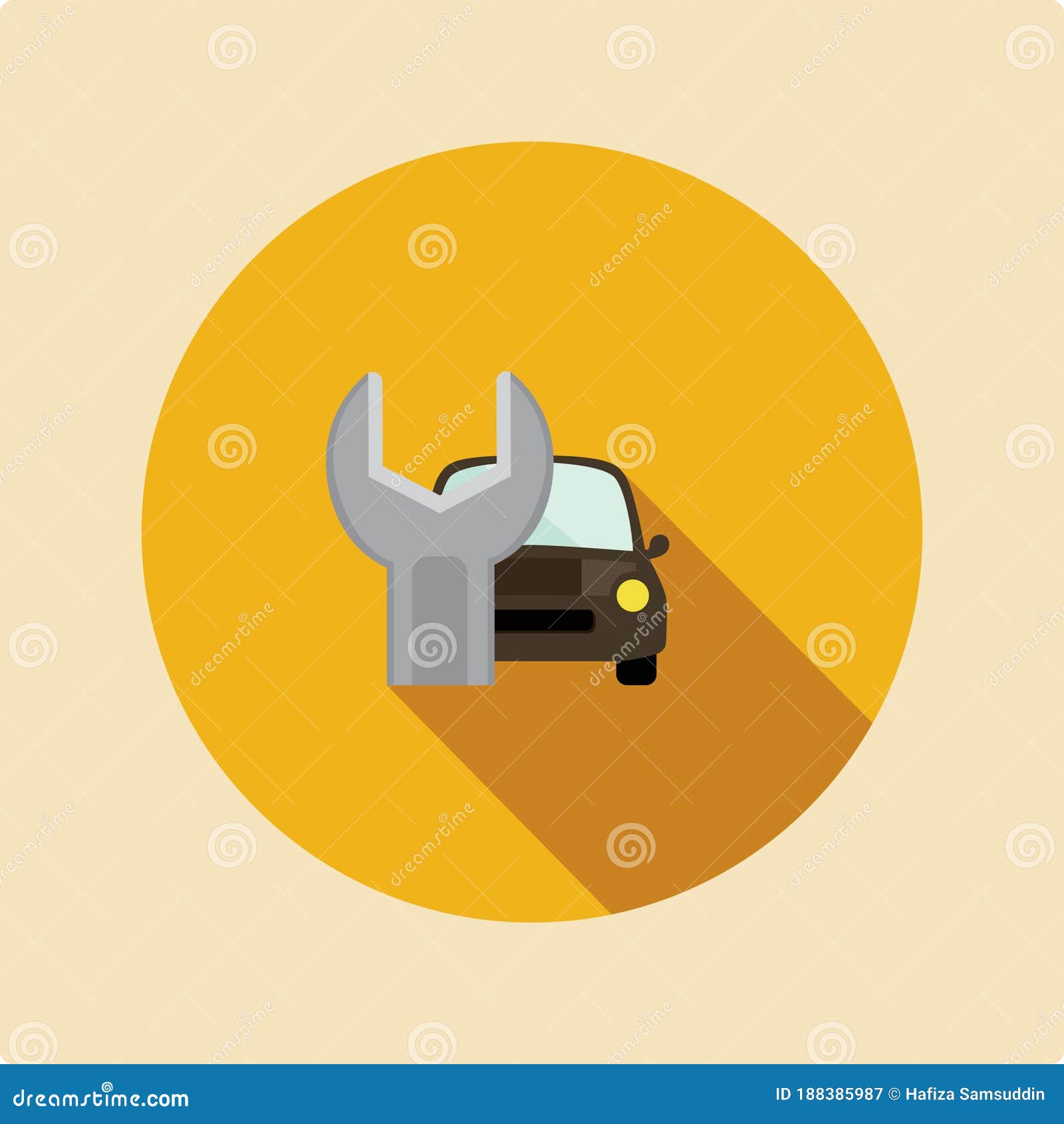 Spanner and Car. Vector Illustration Decorative Design Stock Vector ...