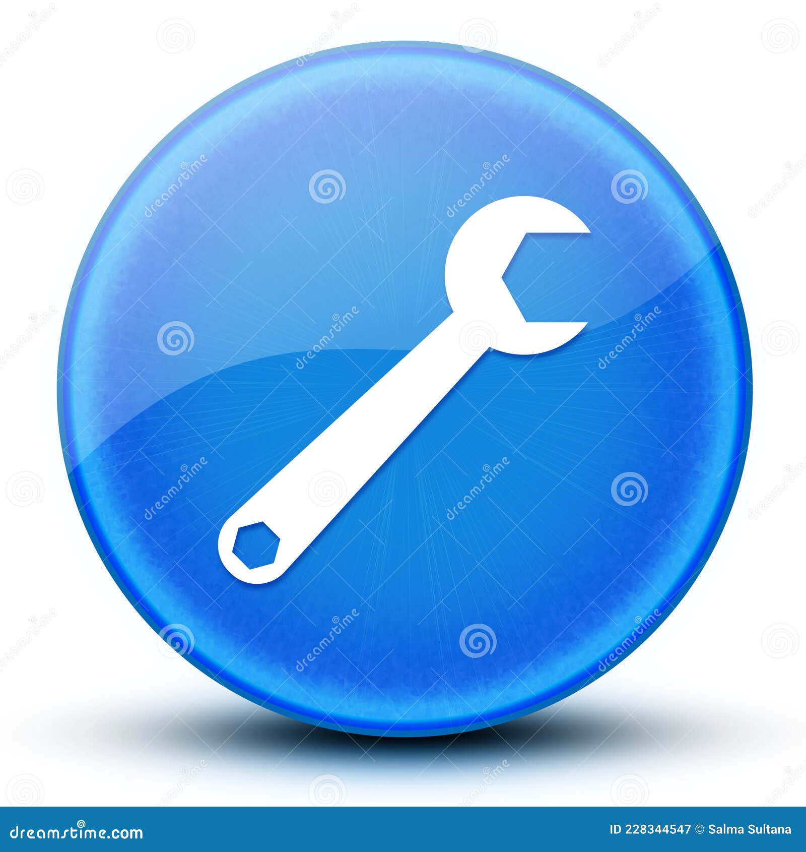 Spanner Eyeball Glossy Blue Round Button Abstract Stock Illustration ...