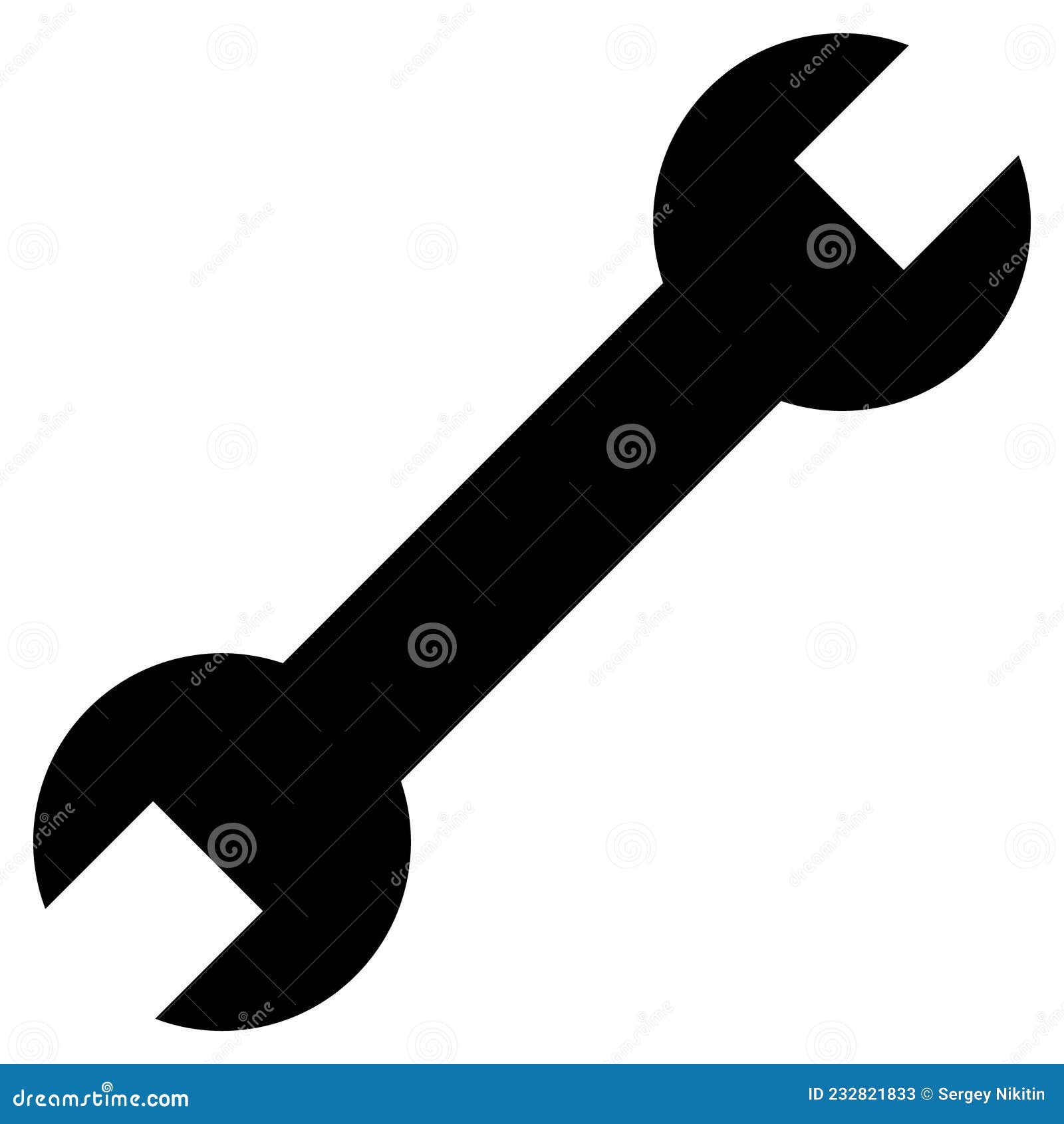 Spanner Flat Icon Symbol stock illustration. Illustration of pictogram ...