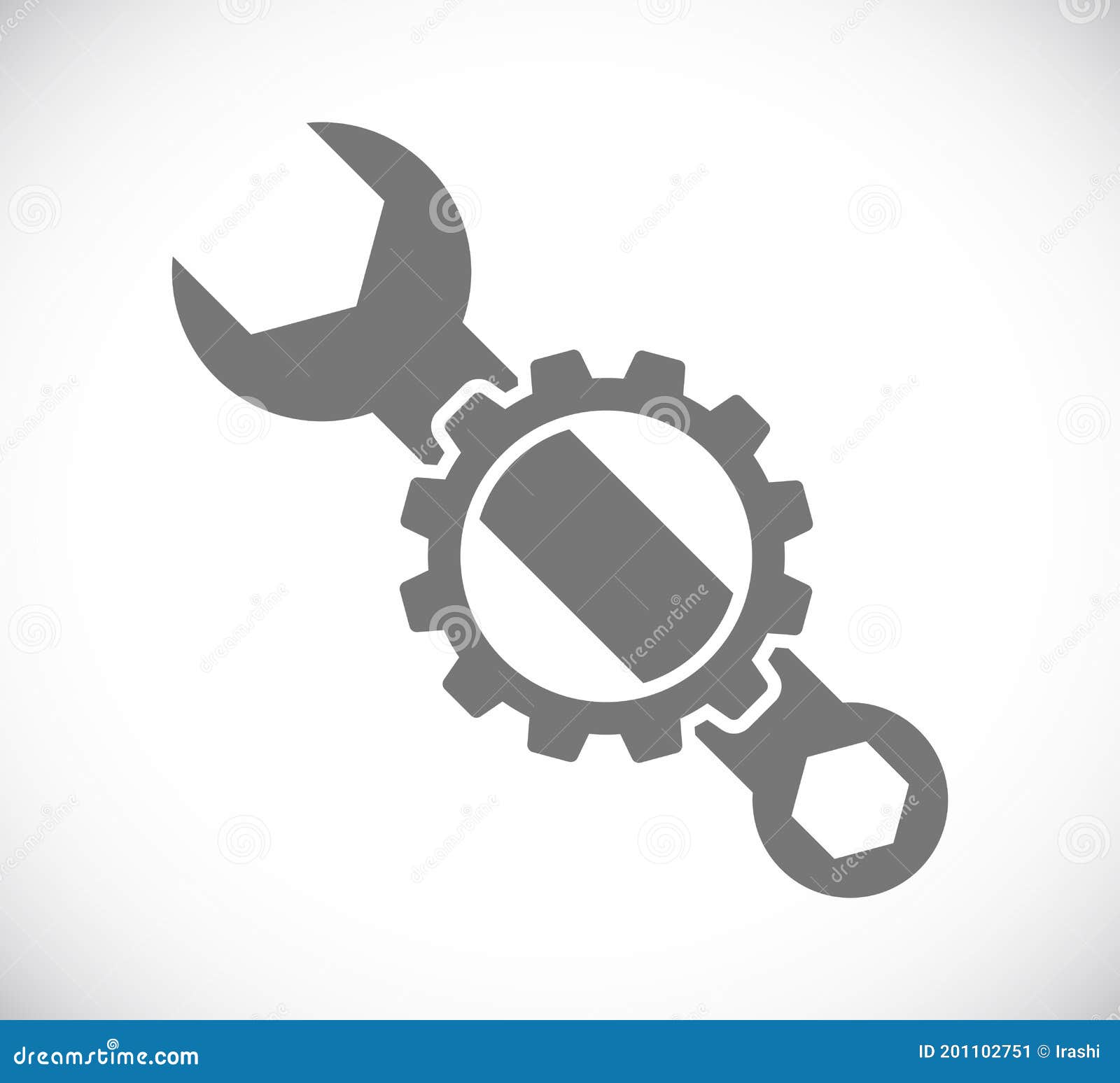 Spanner gear icon stock vector. Illustration of instrument - 201102751