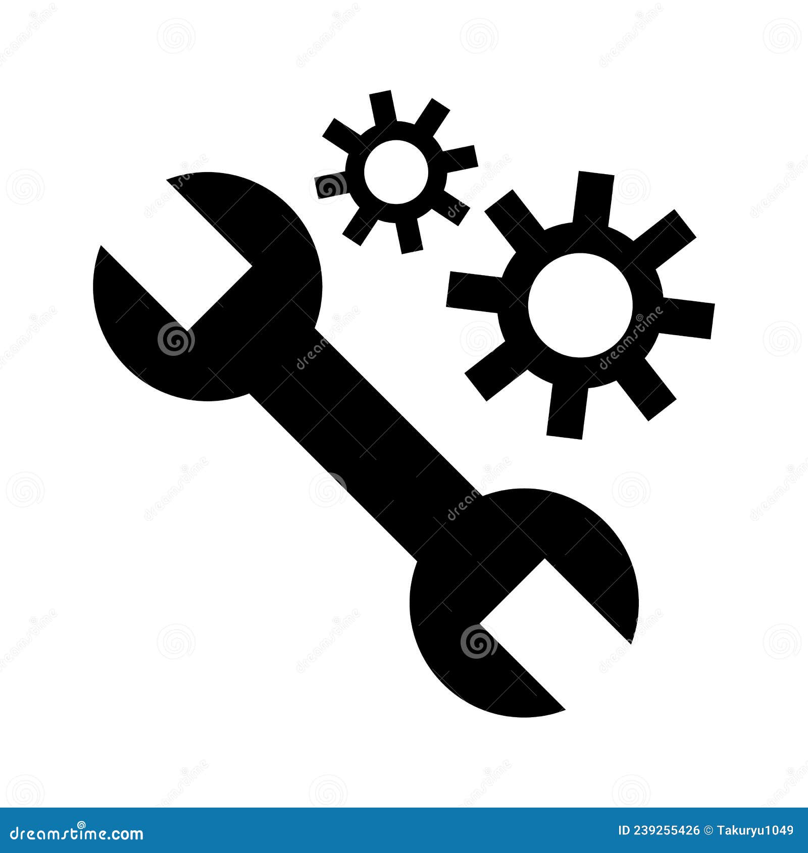Spanner and Gear Icon. Vector. Stock Vector - Illustration of options ...