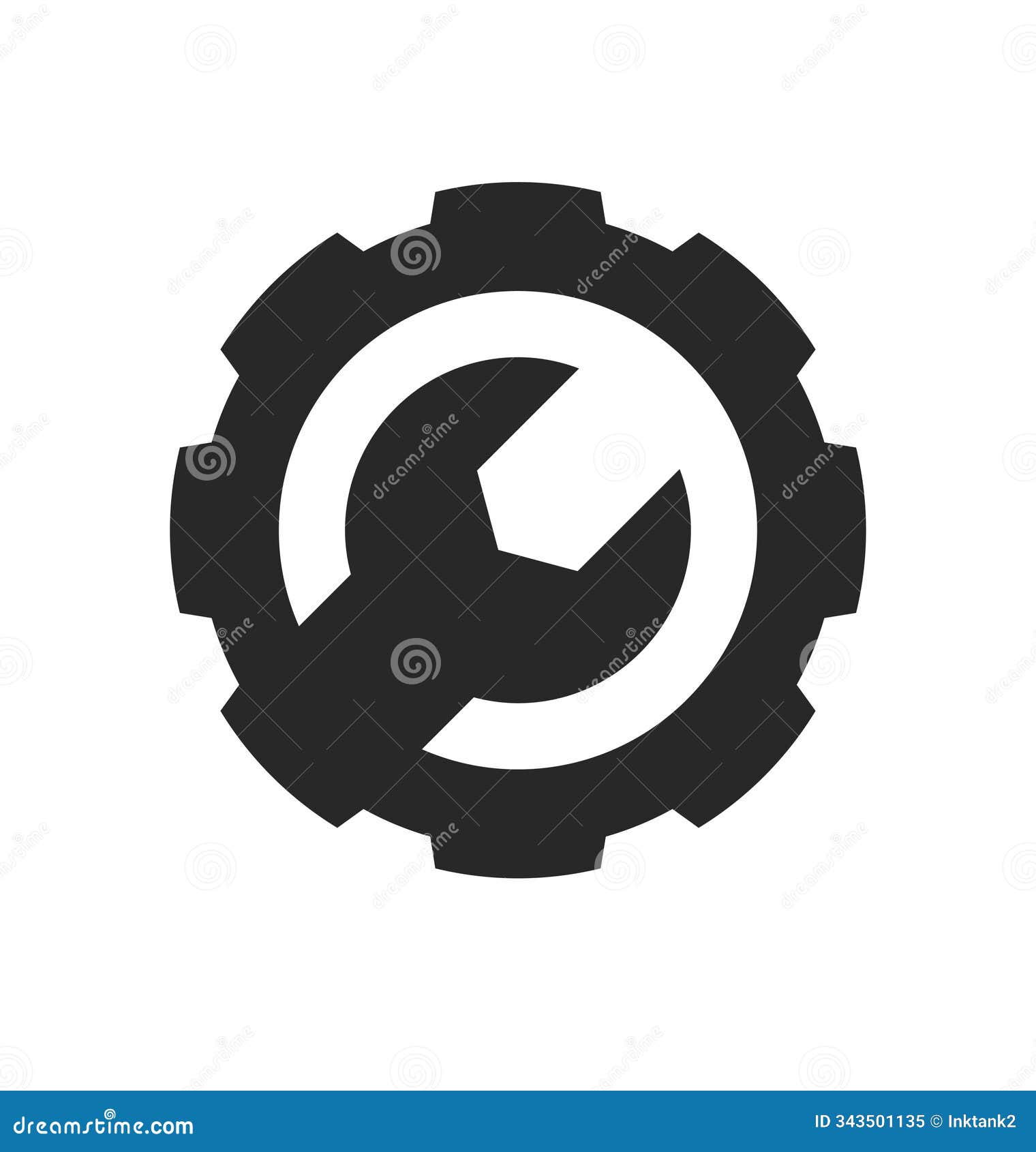 Spanner and Gear Settings Service Icon Logo Stock Vector - Illustration ...