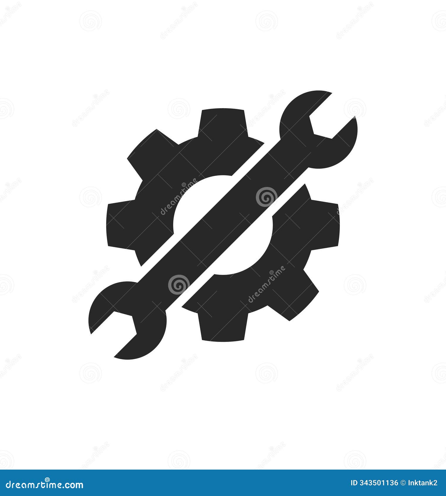 Spanner and Gear Settings Service Icon Logo Stock Vector - Illustration of gear, technology ...