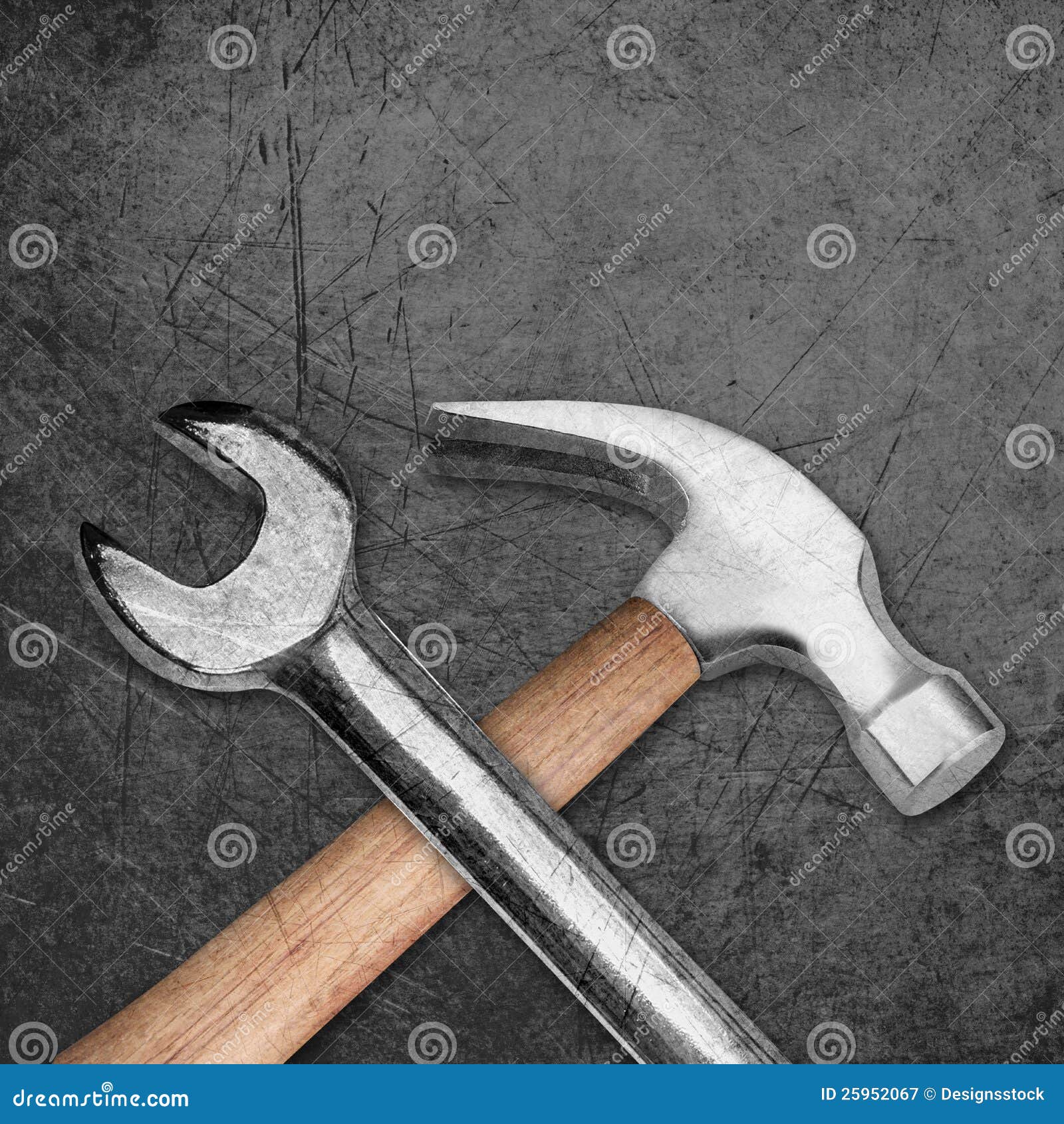 Spanner and hammer stock image. Image of instruments - 25952067