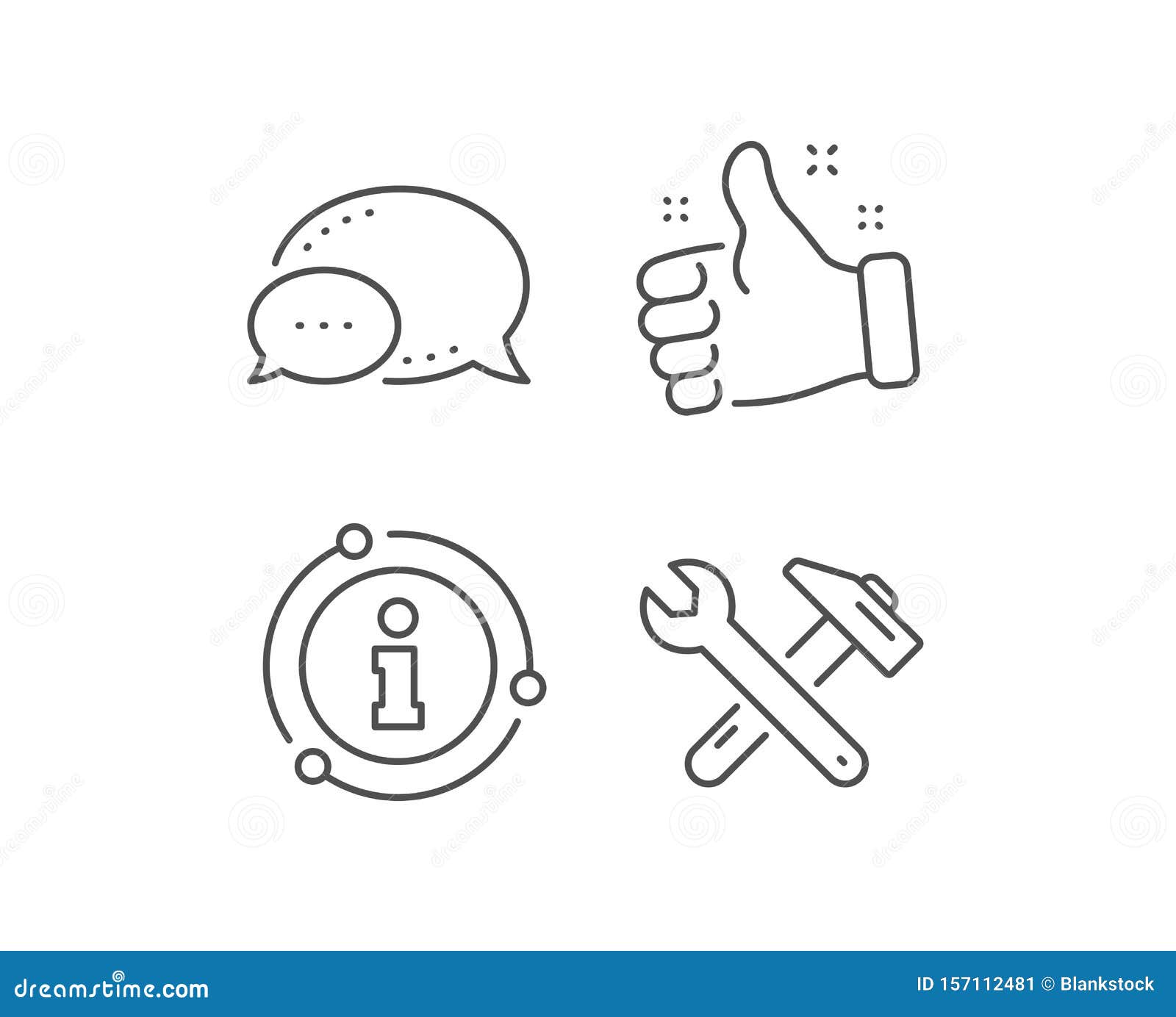 Spanner and Hammer Line Icon. Repair Service Sign. Vector Stock Vector ...