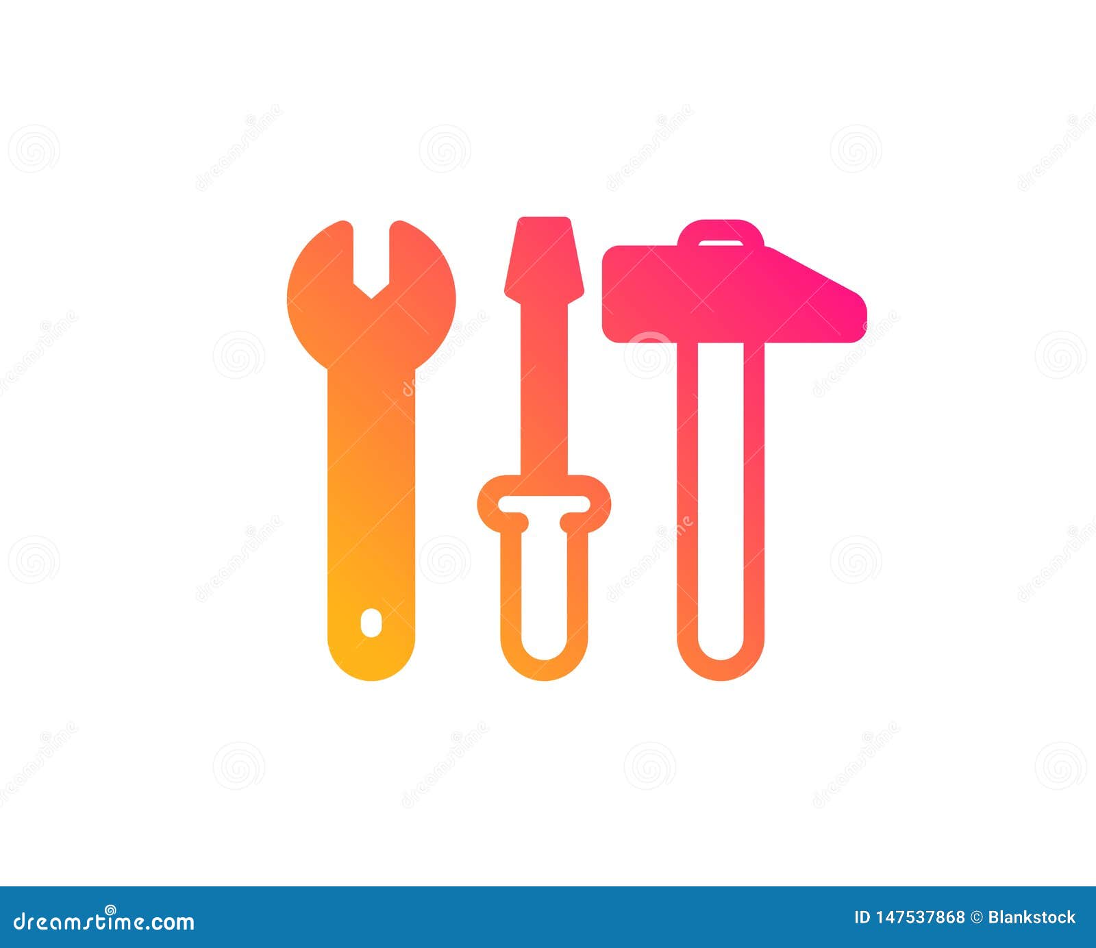 Spanner, Hammer and Screwdriver Icon. Repair Service Sign. Vector Stock ...