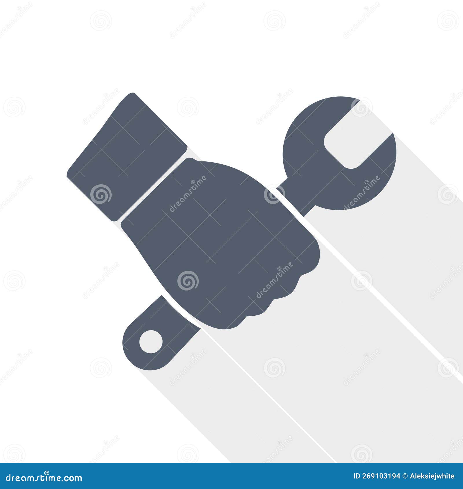 Spanner in Hand Vector Icon, Workshop Concept Flat Design Illustration ...
