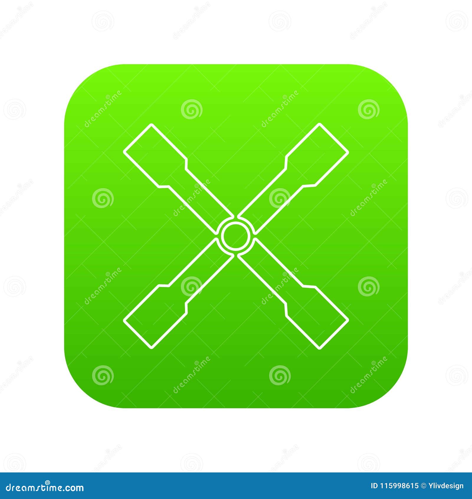 Spanner icon green vector stock vector. Illustration of concept - 115998615