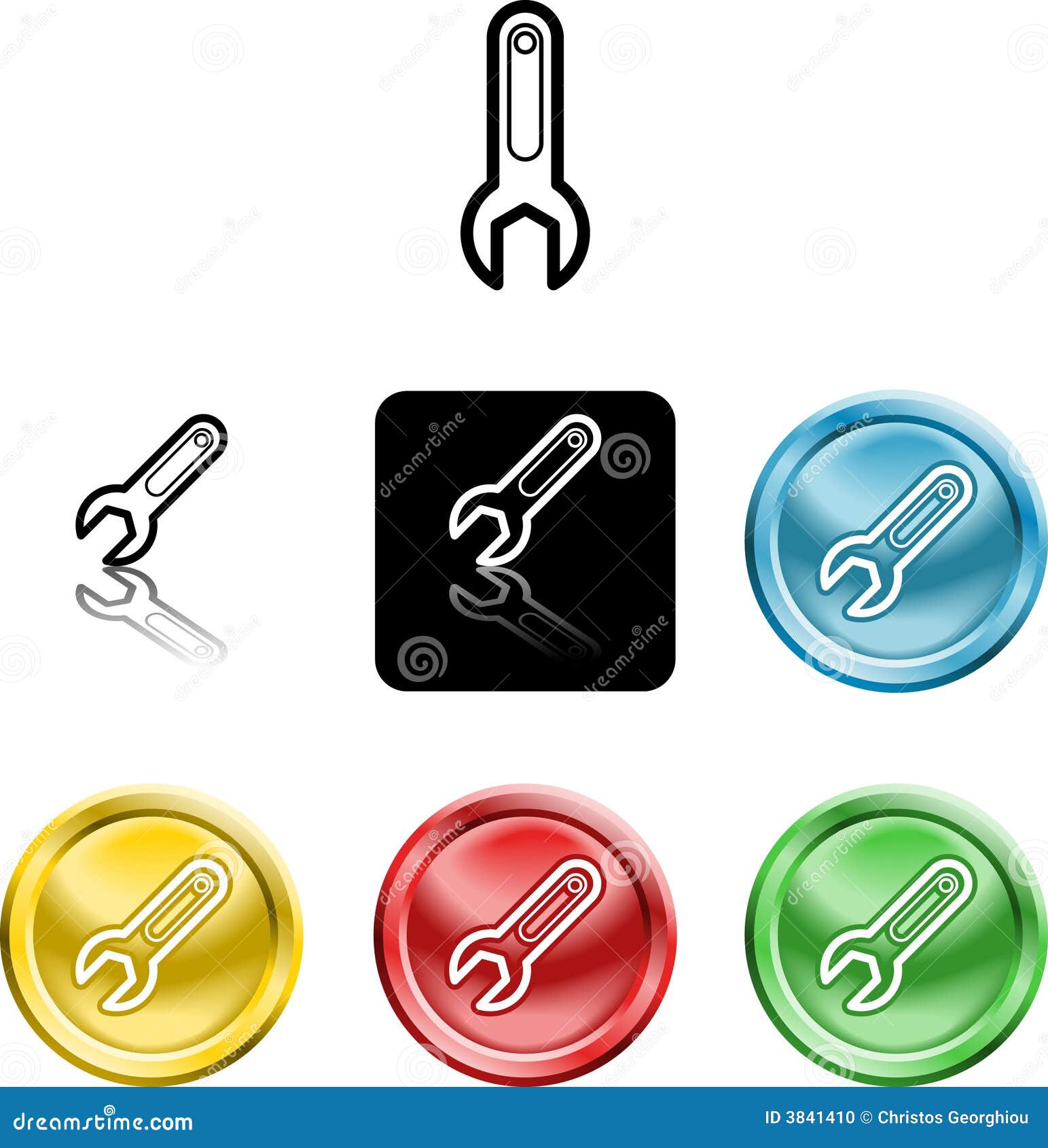 Spanner icon symbol stock vector. Illustration of symbol - 3841410